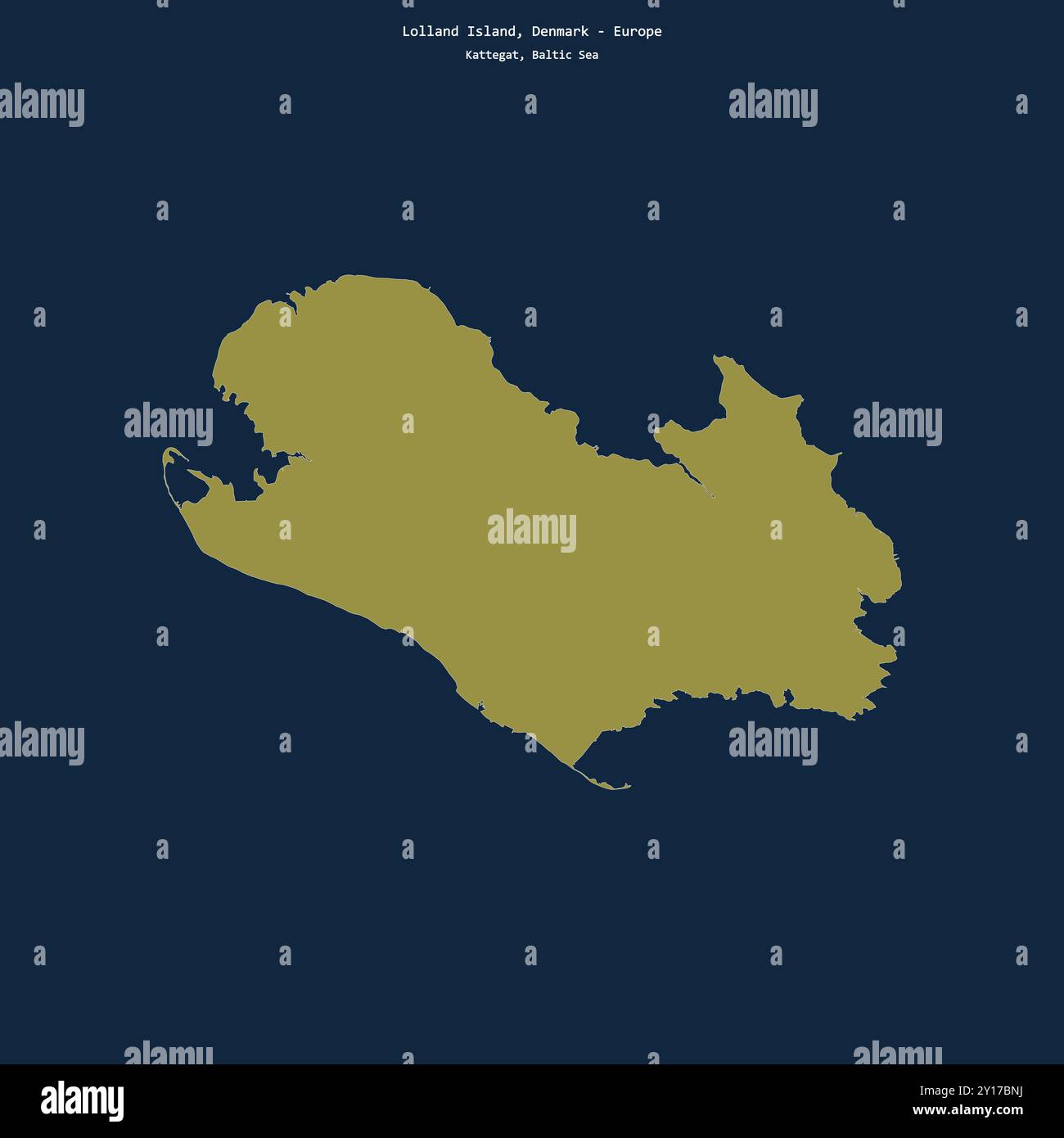 Shape of Lolland Island in the Kattegat, belonging to Denmark Stock ...