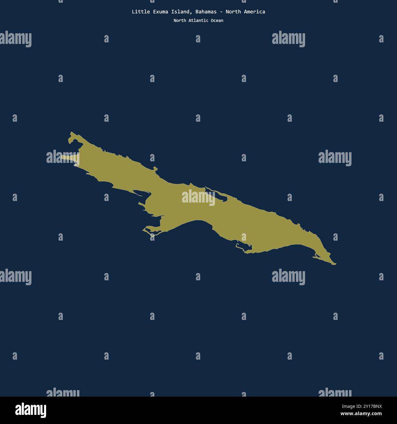 Shape of Little Exuma Island in the North Atlantic Ocean, belonging to ...
