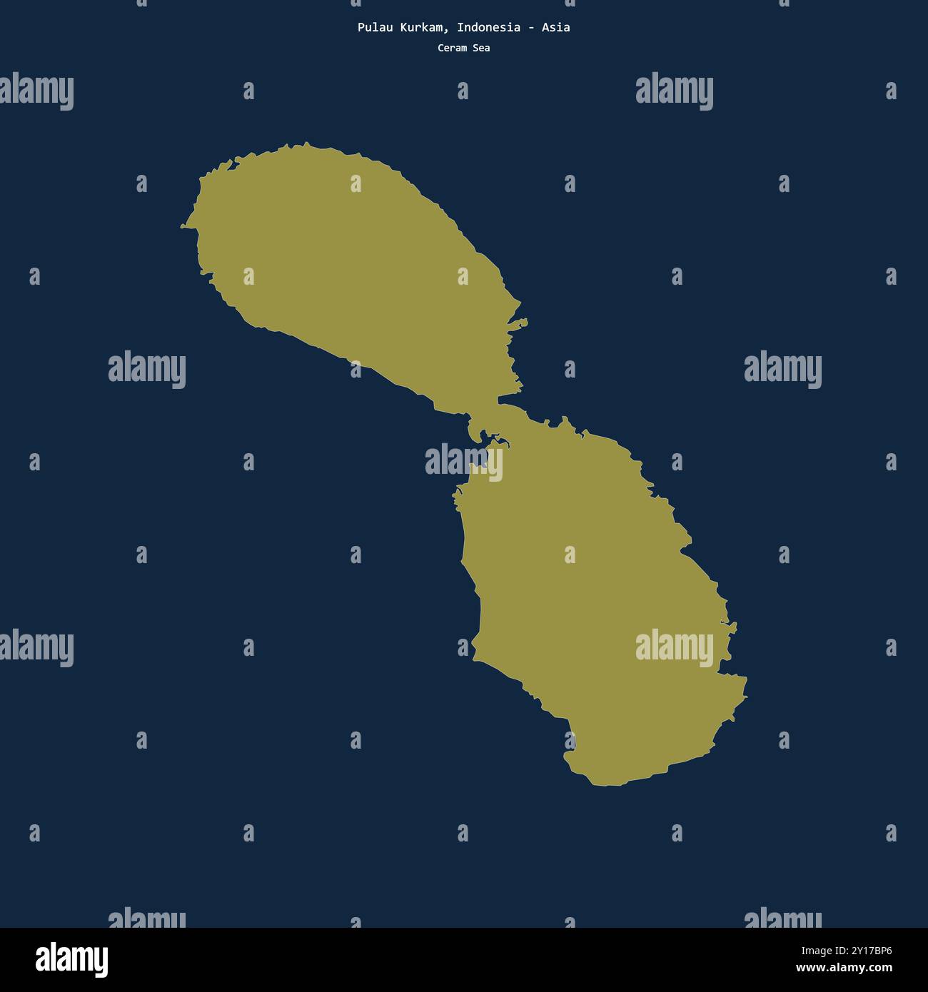 Shape of Pulau Kurkam in the Ceram Sea, belonging to Indonesia Stock ...