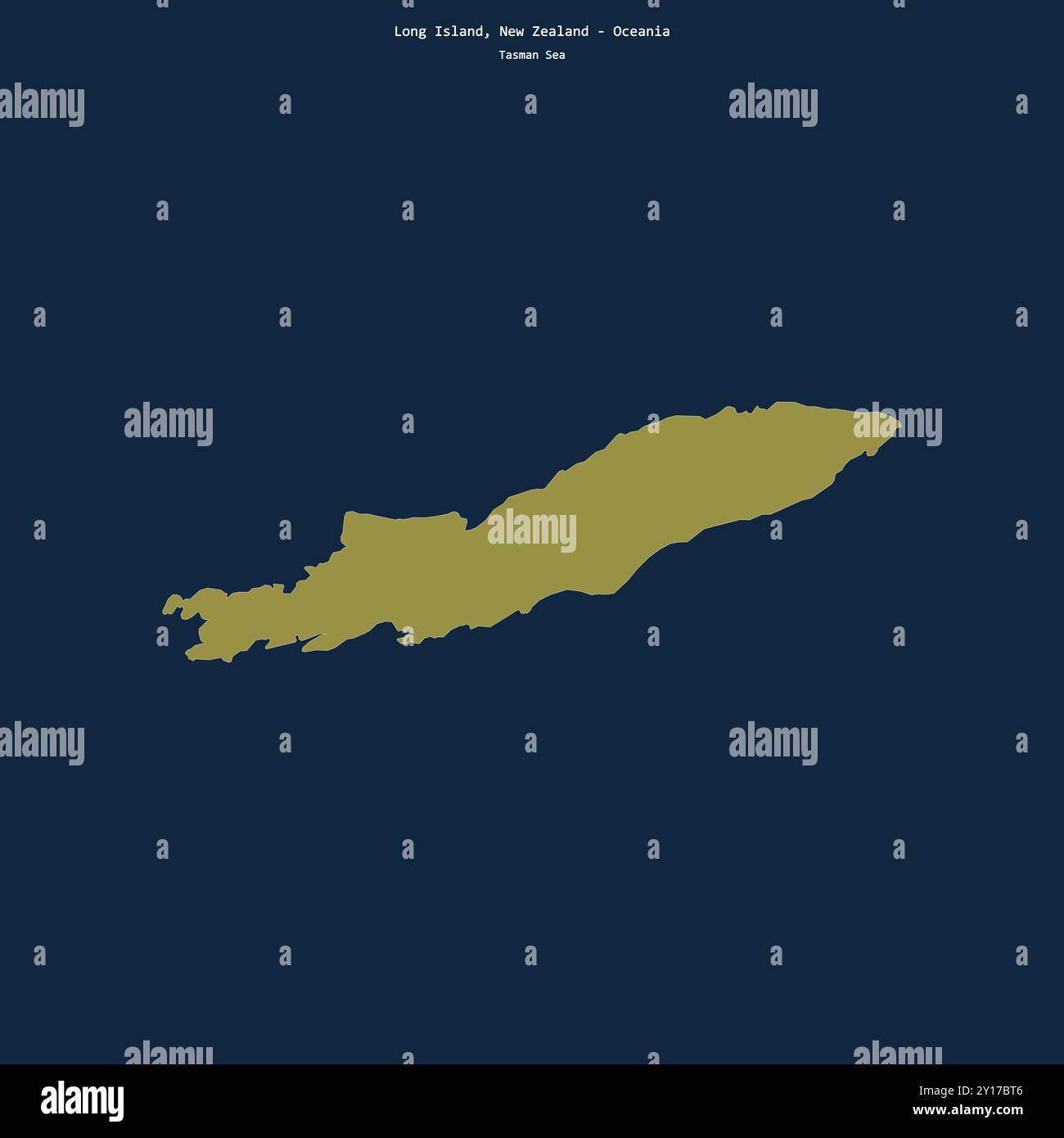 Shape of Long Island in the Tasman Sea, belonging to New Zealand Stock ...