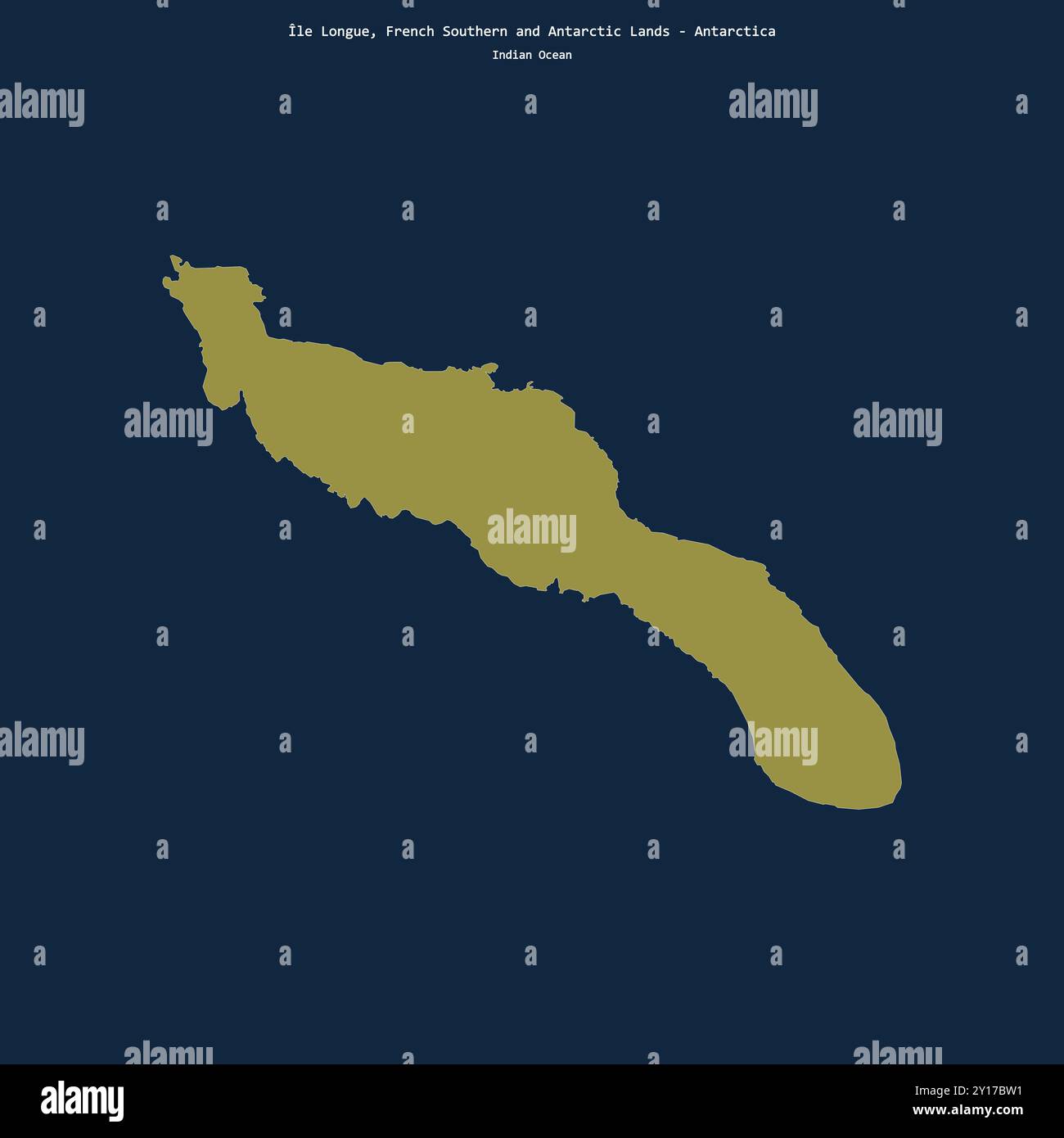 Shape of Ile Longue in the Indian Ocean, belonging to French Southern ...