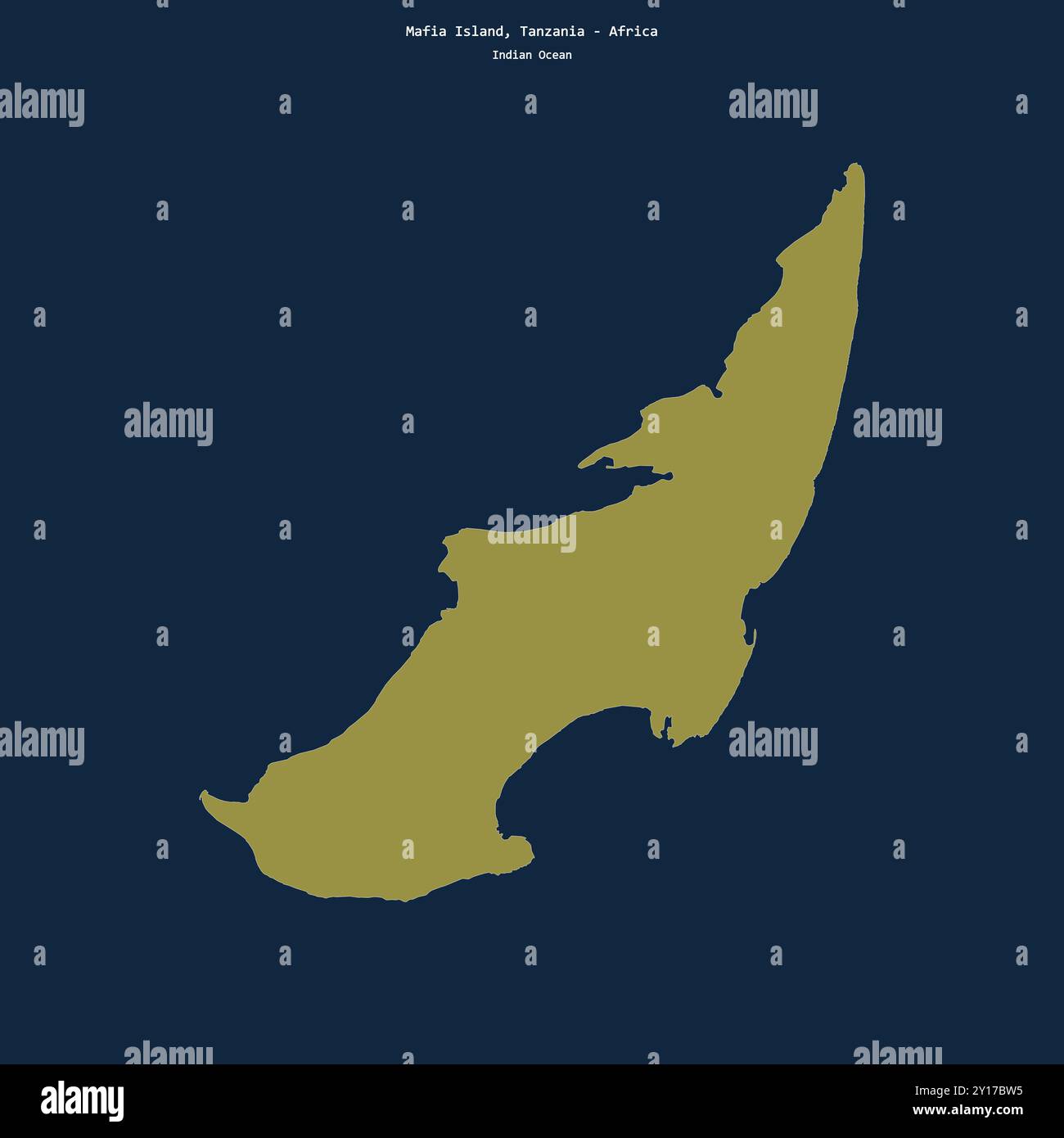Shape of Mafia Island in the Indian Ocean, belonging to Tanzania Stock ...