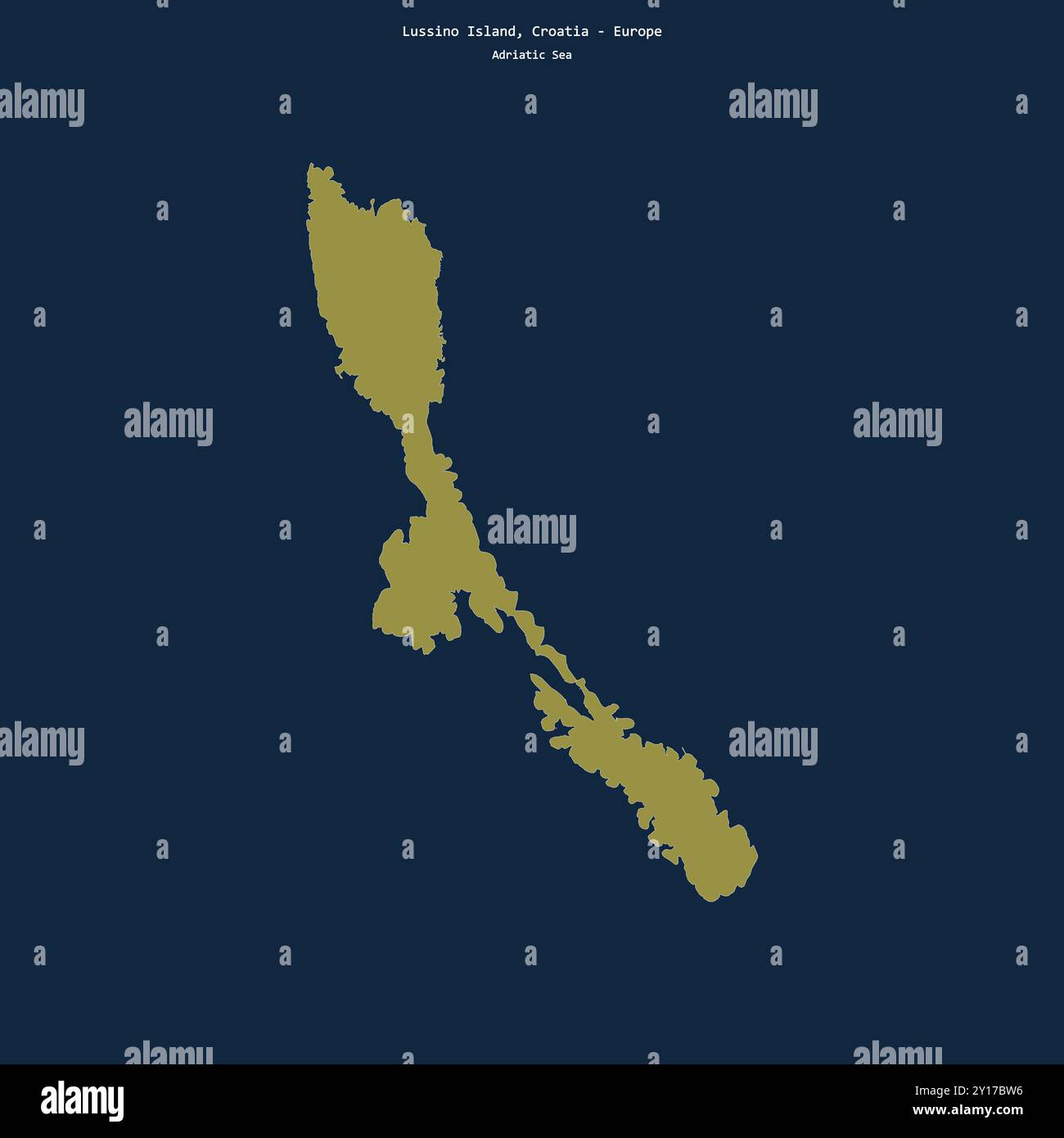 Shape of Lussino Island in the Adriatic Sea, belonging to Croatia Stock ...