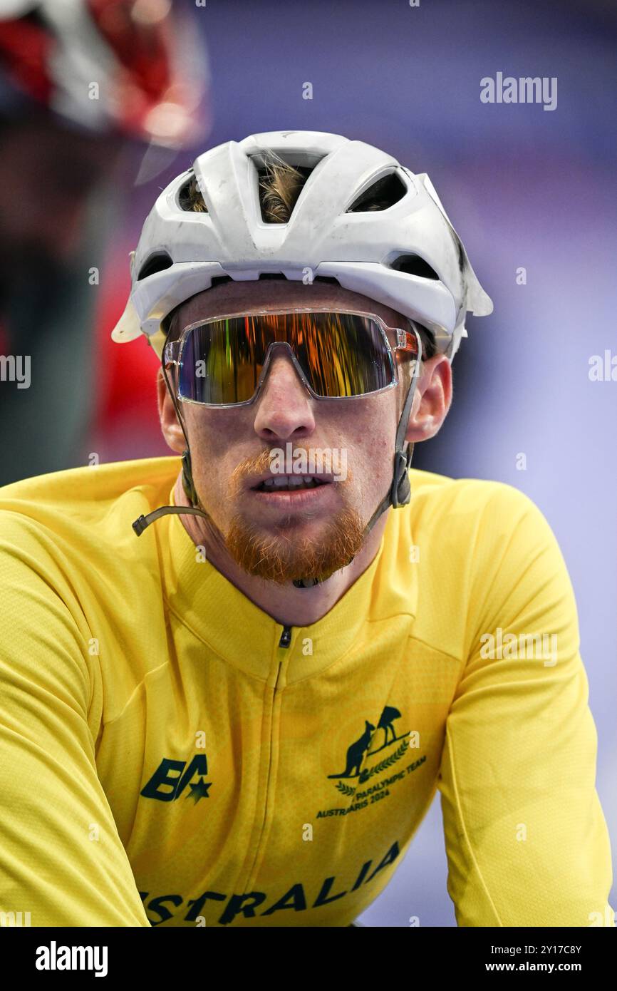 Luke Bailey of Australia competing in the men’s 800m - T54 round one at the Paris 2024 Summer ...