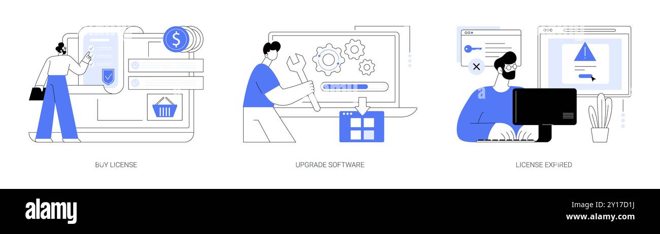 Software license isolated cartoon vector illustrations se Stock Vector ...