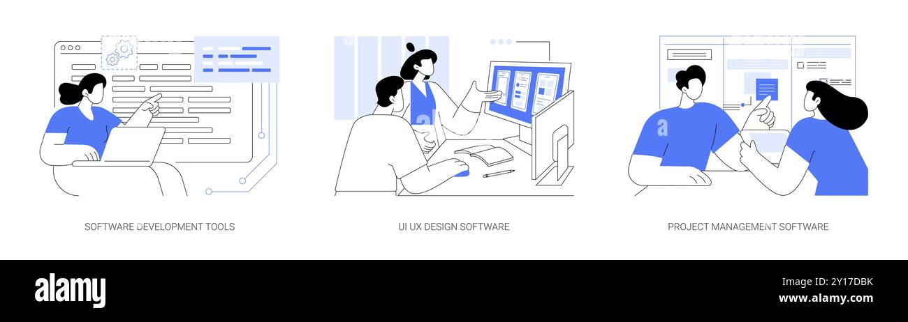 IT software isolated cartoon vector illustrations se Stock Vector Image ...