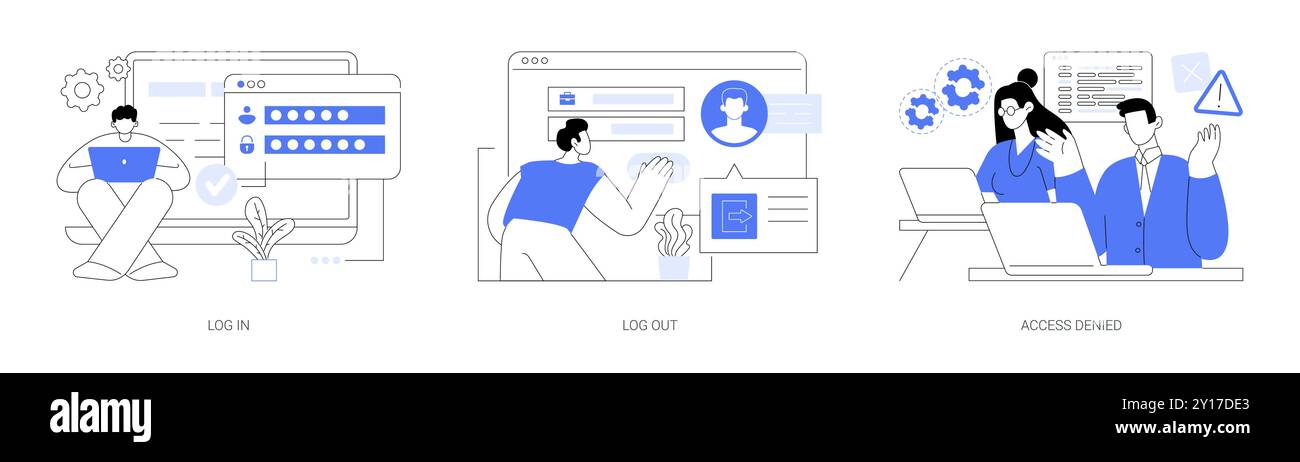 User profile access isolated cartoon vector illustrations se Stock ...
