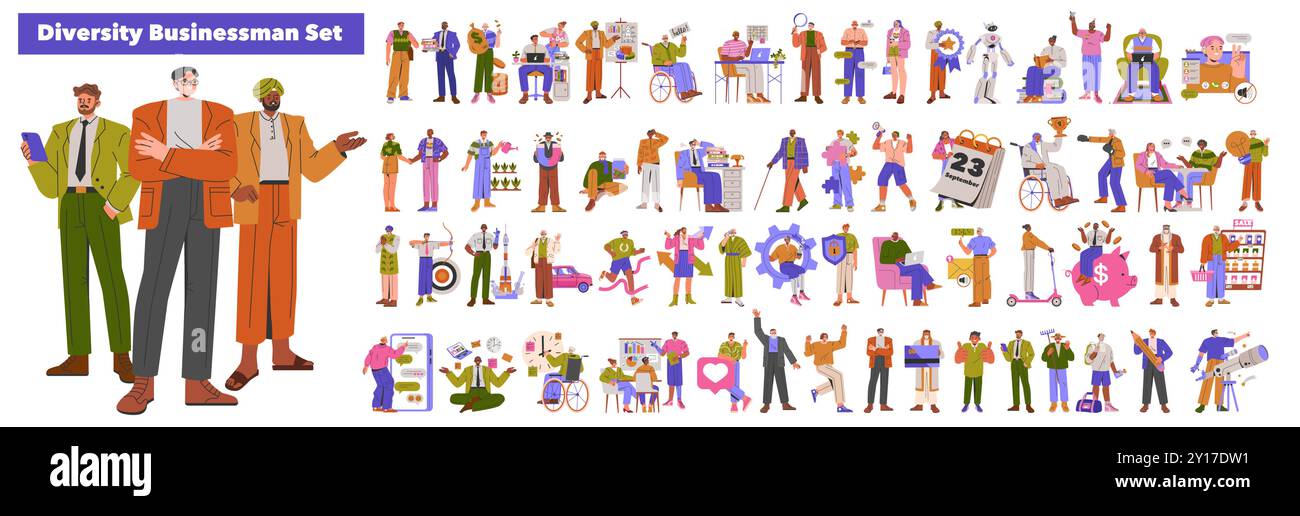 Diversity Businessman Set. A collection portraying men in business from ...