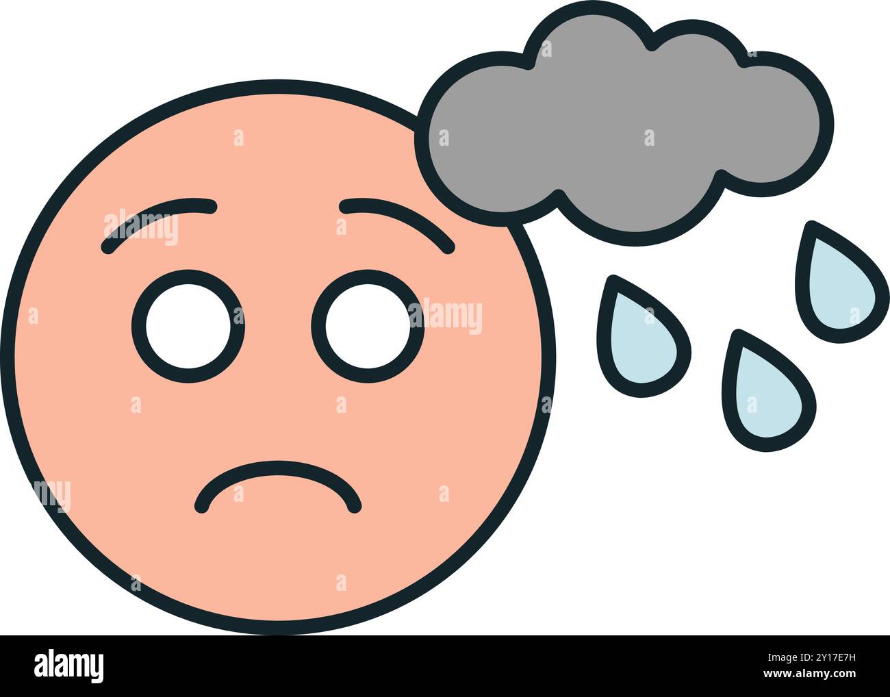Cloud rain emoticon Stock Vector Images - Alamy
