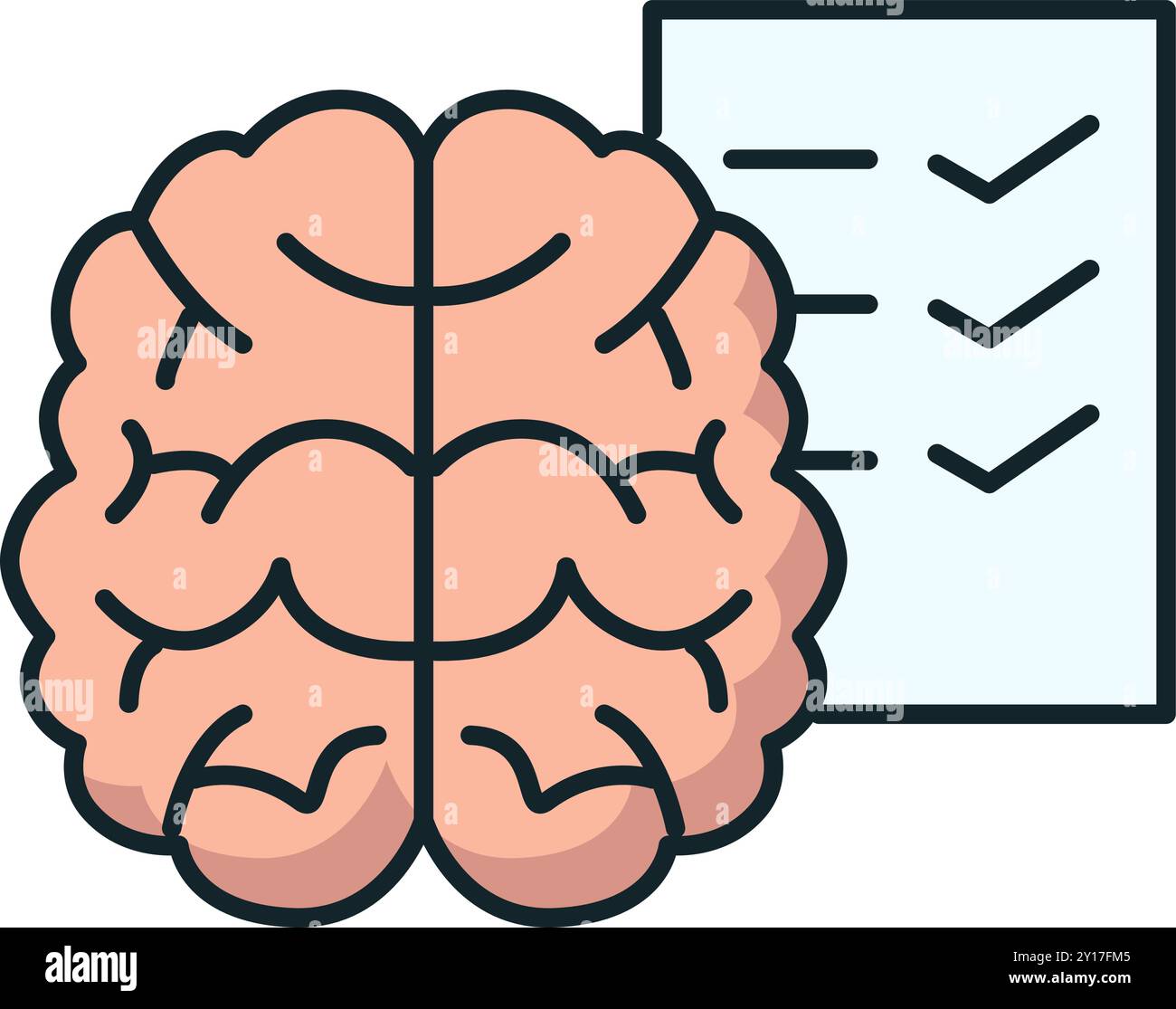 Human brain processing information and checking off to-do list Stock ...