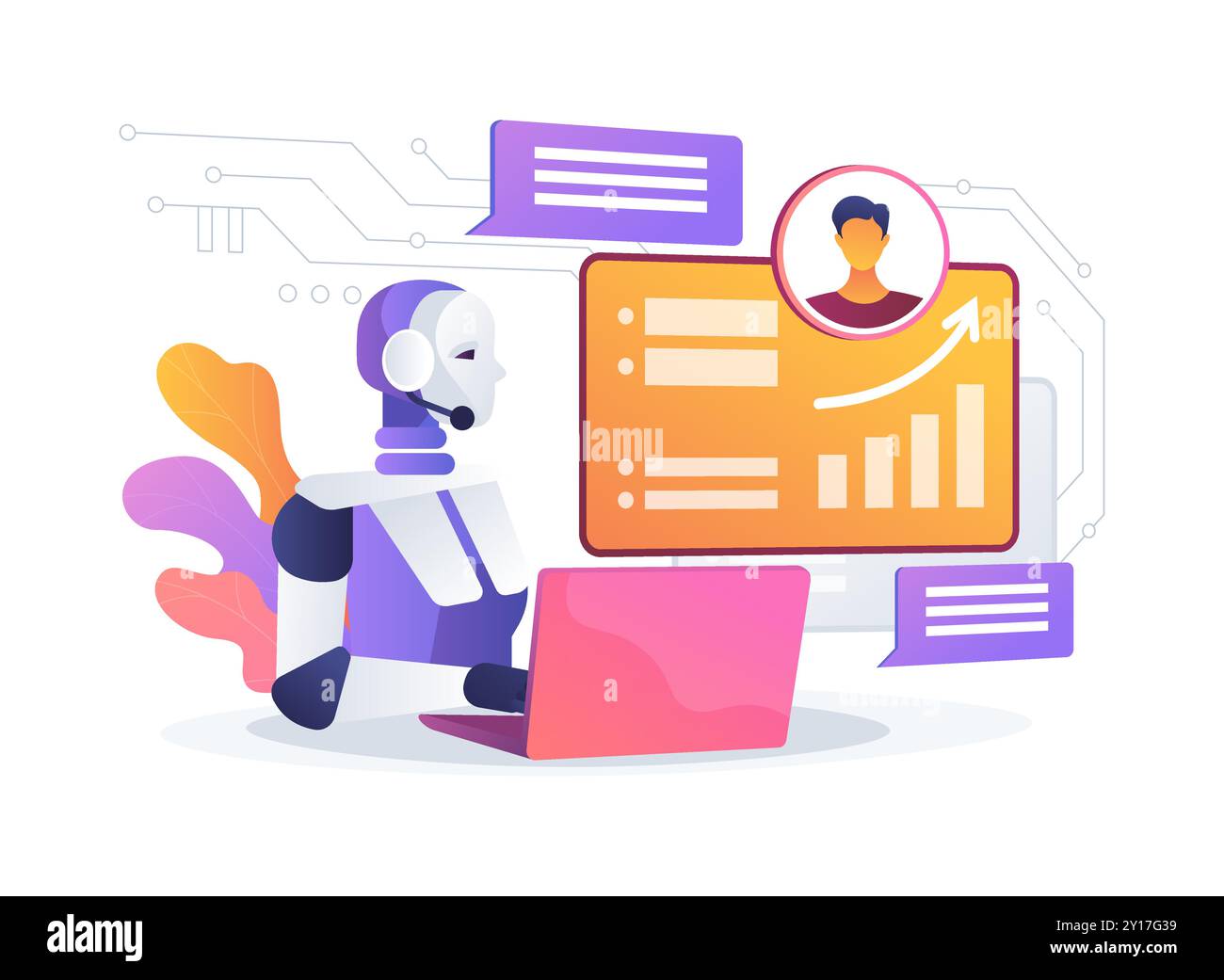 AI-Driven Call Analysis abstract concept vector illustration Stock ...