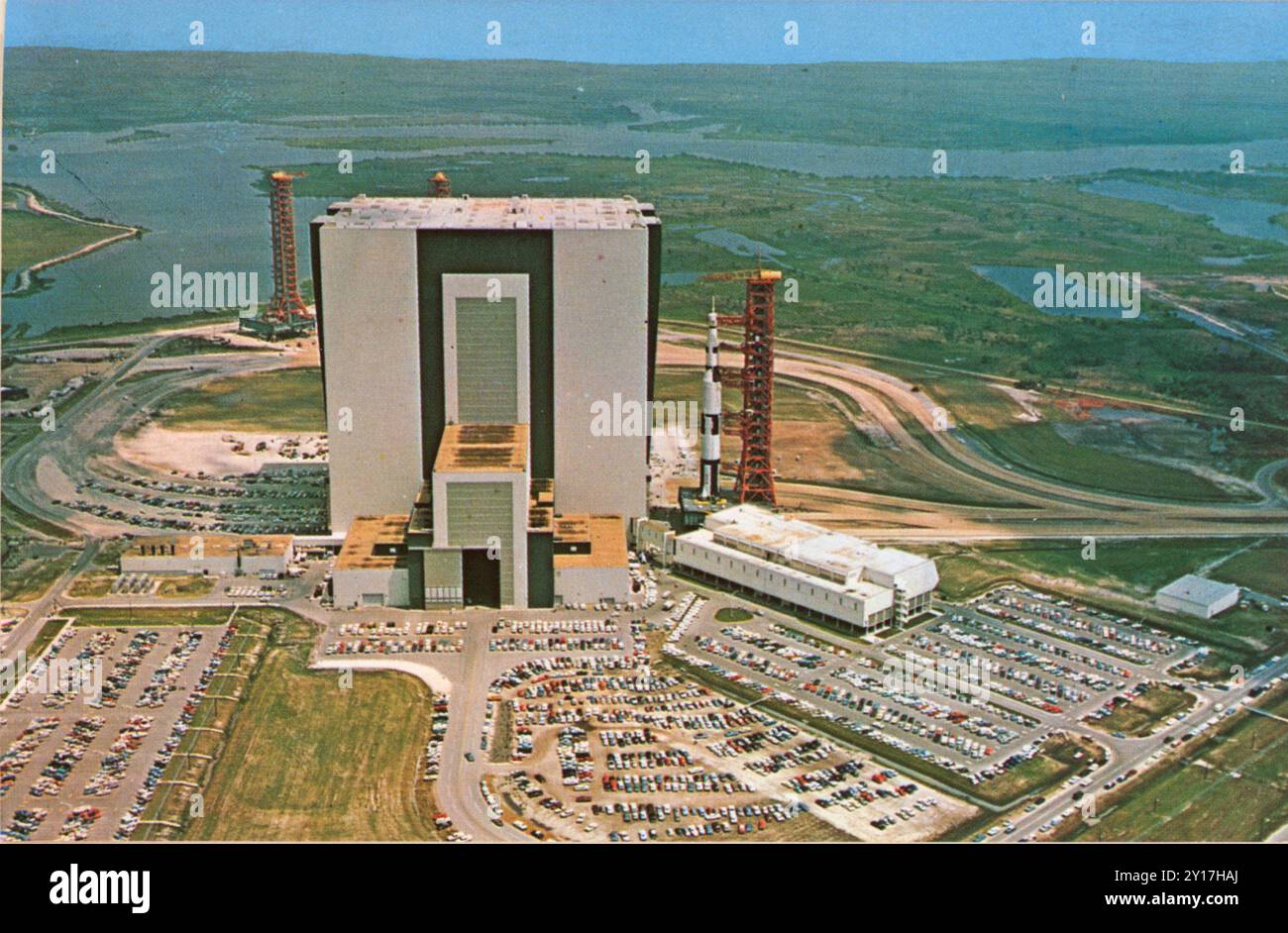 1973 post card of Cape Kennedy Space Center vehicle assembly building ...