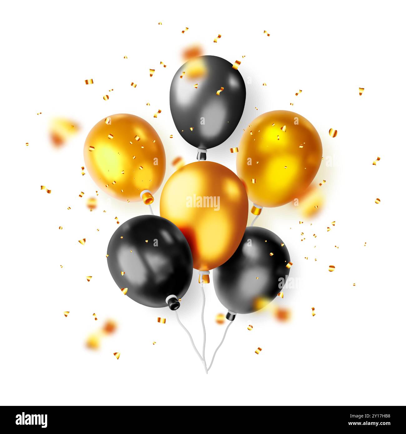 Party balloon bunch golden Stock Vector Images - Alamy