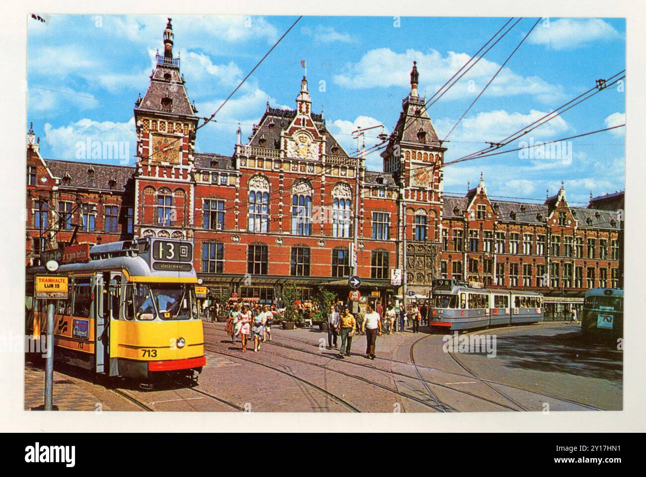 Vintage 1973 post card featuring Central Station in Amsterdam, The ...