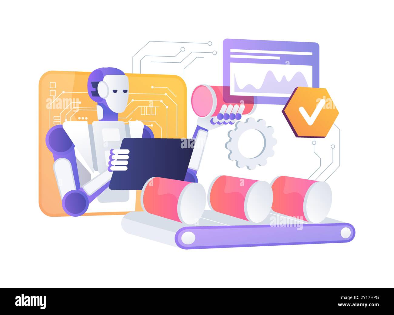 Ai Powered Quality Control Abstract Concept Vector Illustration Stock