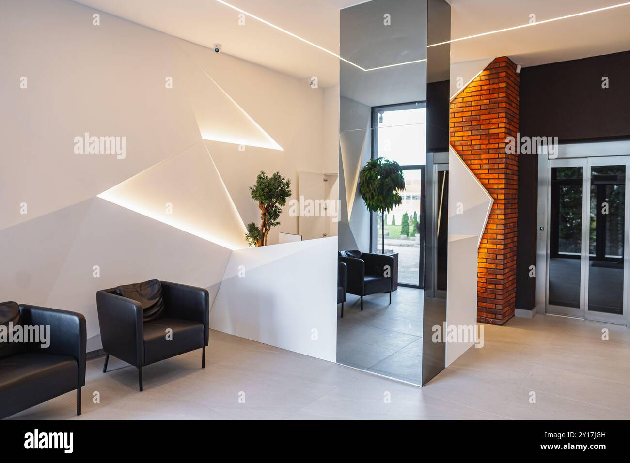 Interior design of a modern reception area Stock Photo - Alamy