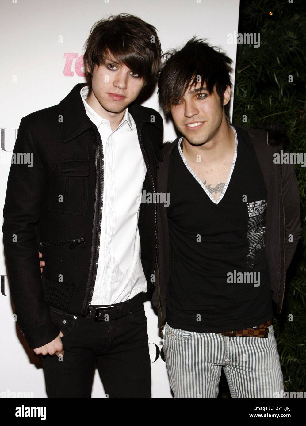 Ryan Ross of Panic! At The Disco and Pete Wentz of Fall Out Boy at the ...