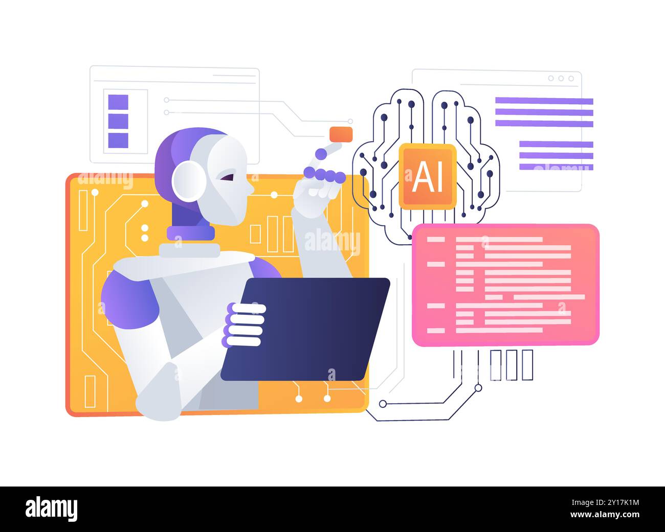 AI-Supported Robotics and Automation abstract concept vector illustration Stock Vector Image ...