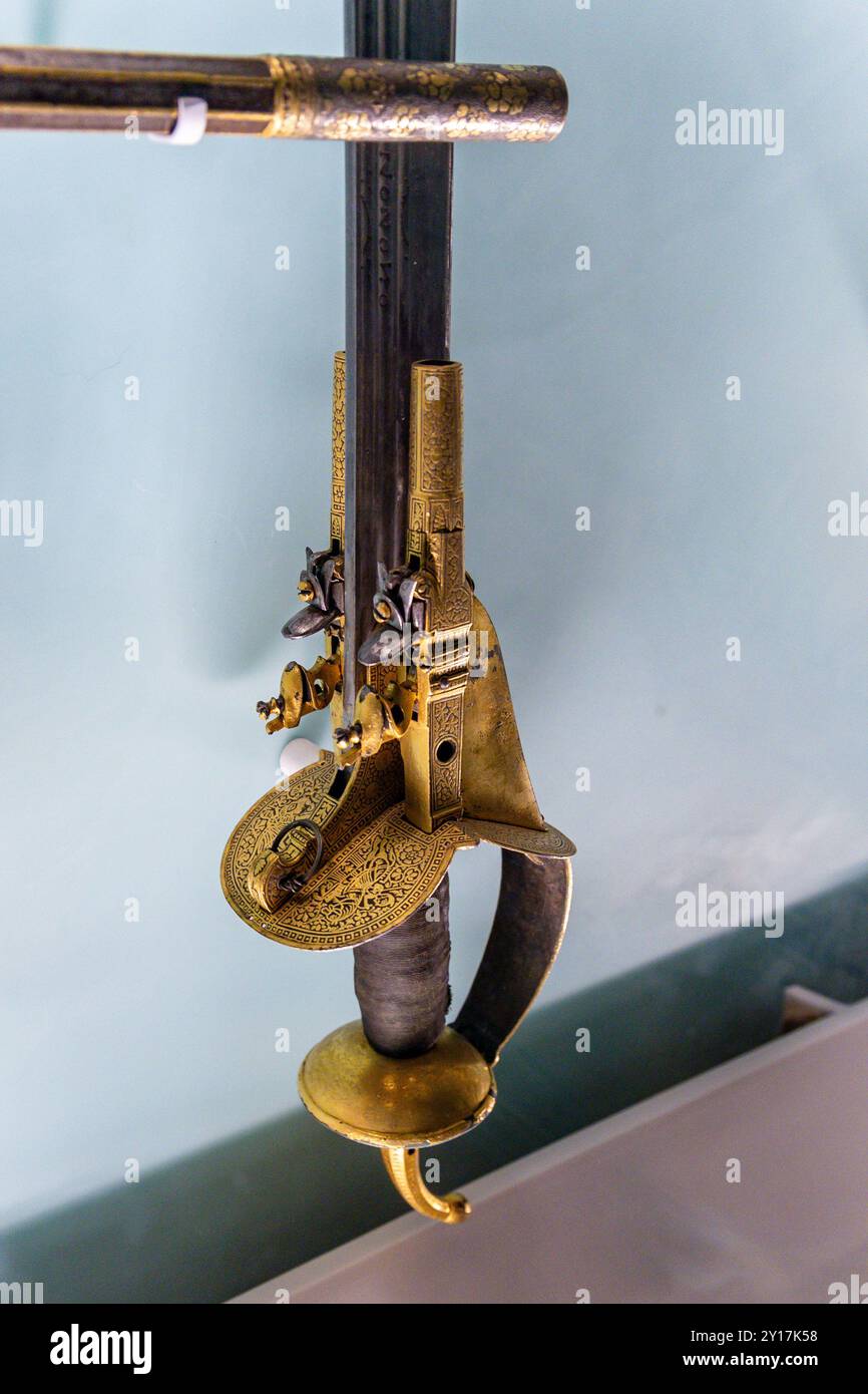 antique gold platted sword hand grip at indoor Stock Photo - Alamy