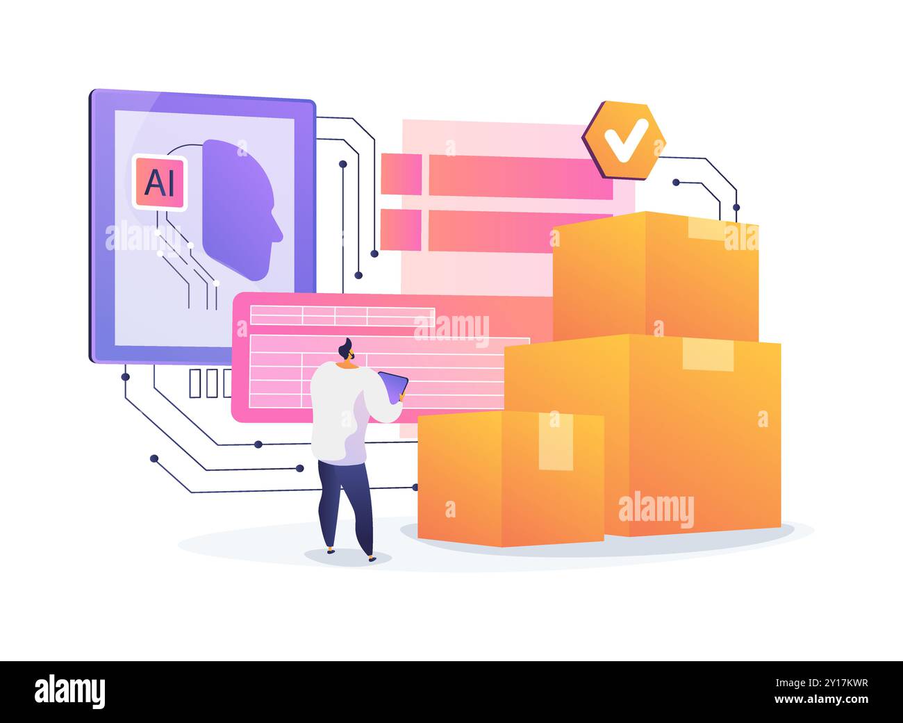 AI-Backed Inventory Management abstract concept vector illustration ...
