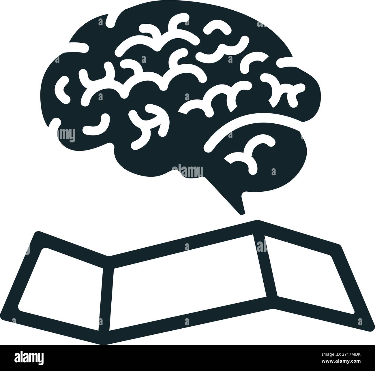 Human brain thinking about online learning and education Stock Vector ...