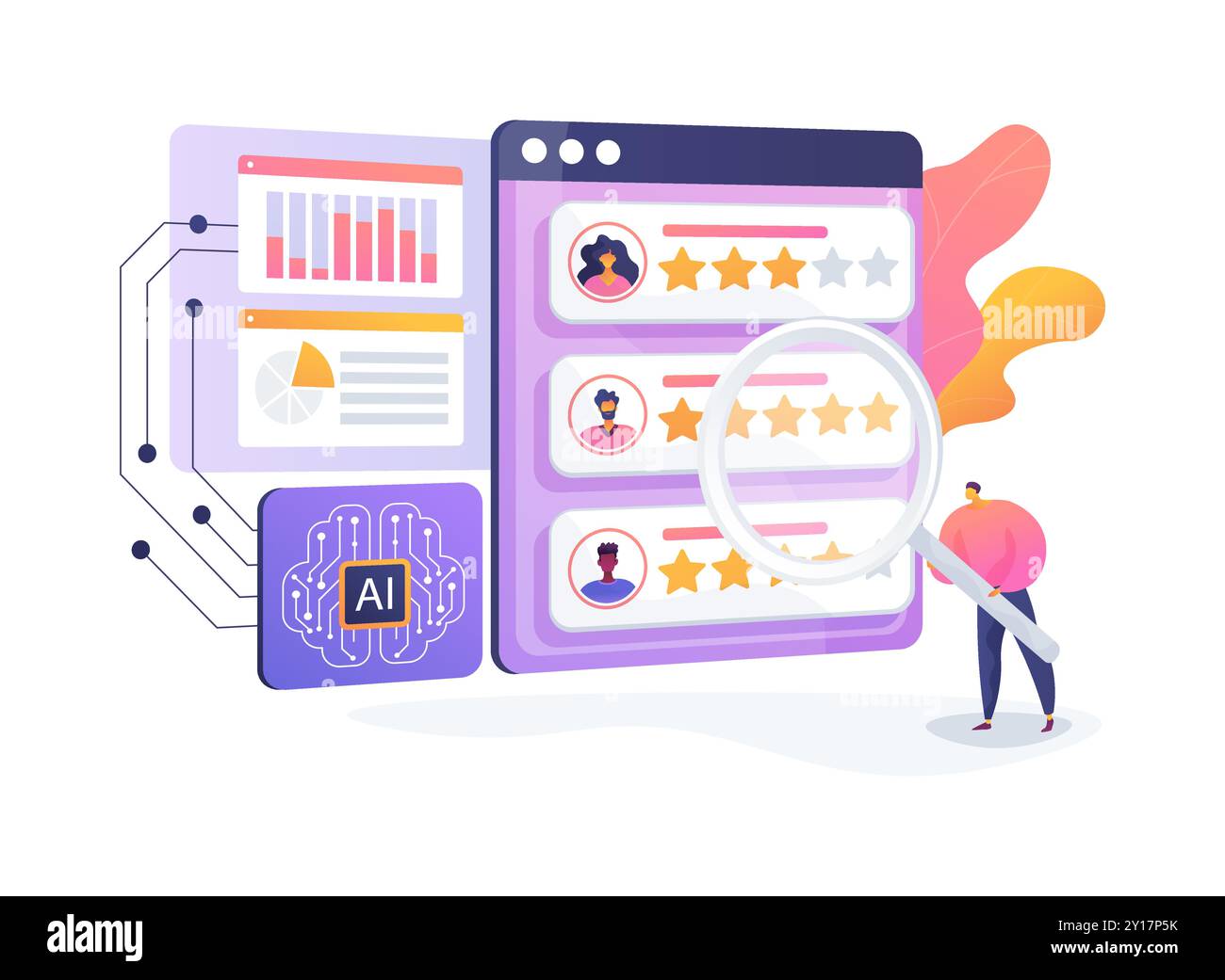 AI-Enhanced Customer Feedback Analysis abstract concept vector ...