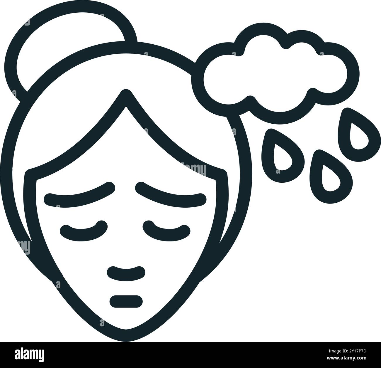 Sad woman suffering mental health problem feeling depressed with ...