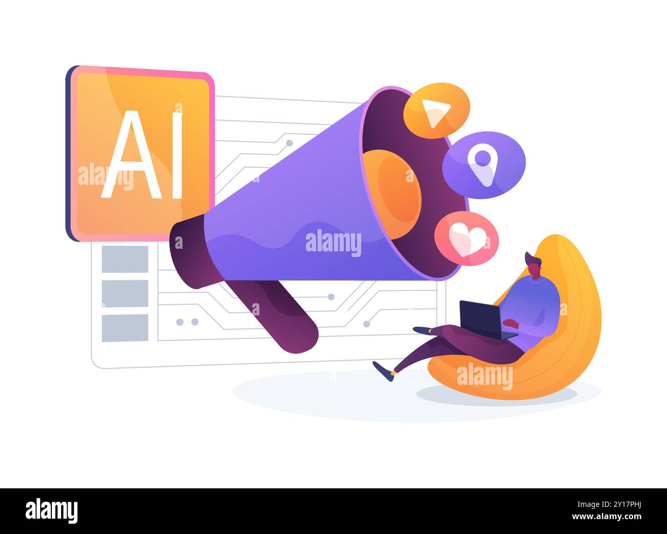 AI-Enhanced Marketing Campaigns abstract concept vector illustration ...