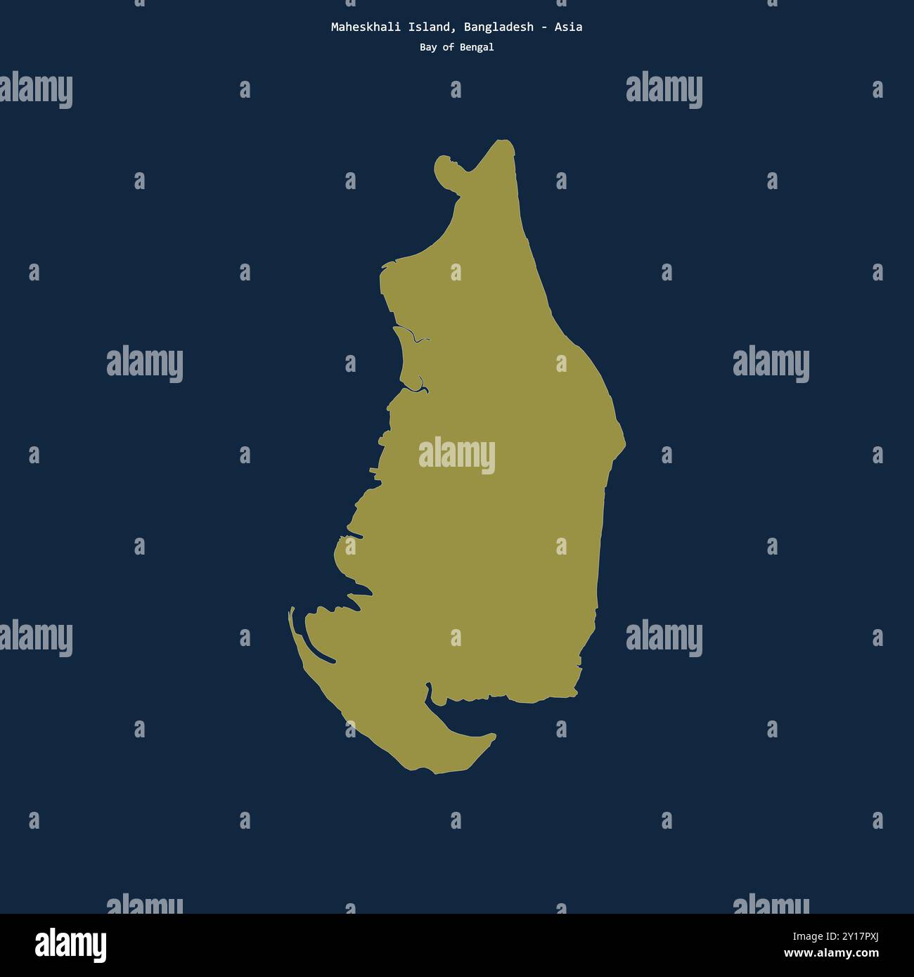 Shape of Maheskhali Island in the Bay of Bengal, belonging to ...
