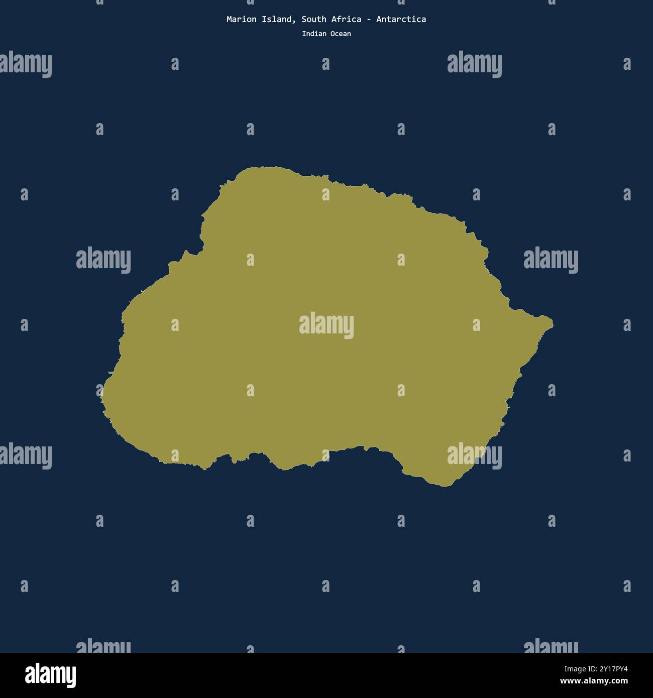 Shape of Marion Island in the Indian Ocean, belonging to South Africa ...