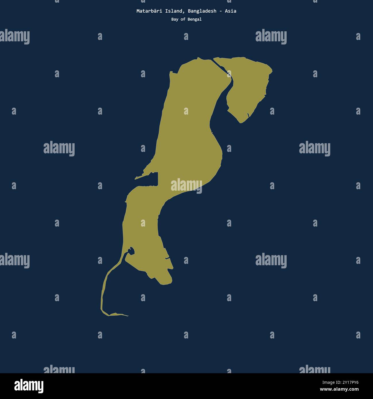 Shape of Matarbari Island in the Bay of Bengal, belonging to Bangladesh ...
