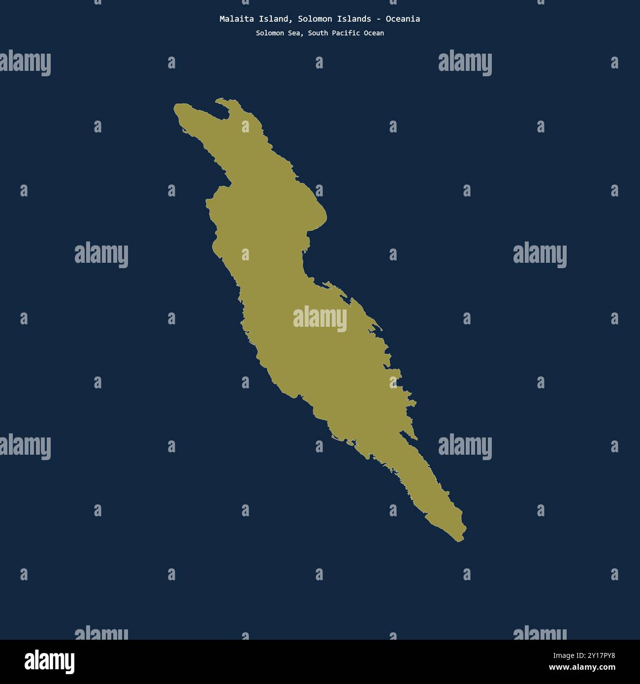Shape of Malaita Island in the Solomon Sea, belonging to Solomon ...