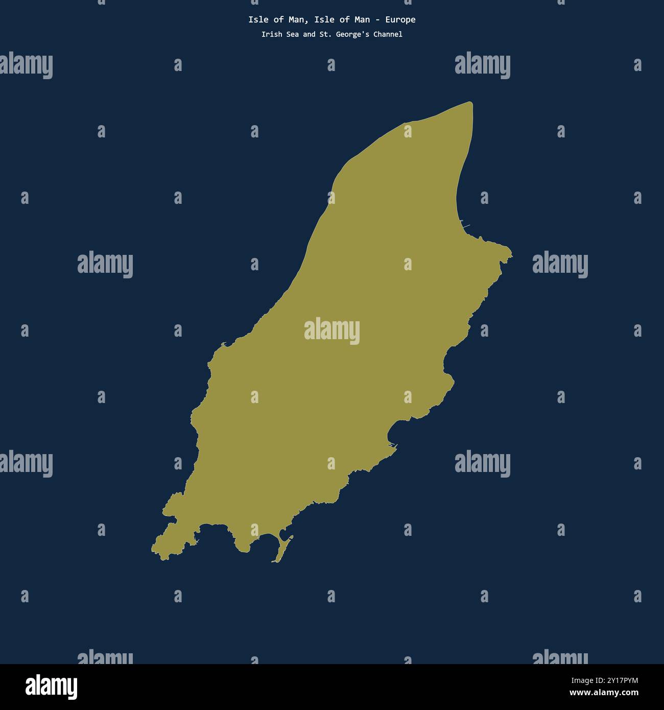 Shape of Isle of Man in the Irish Sea and St. George's Channel ...