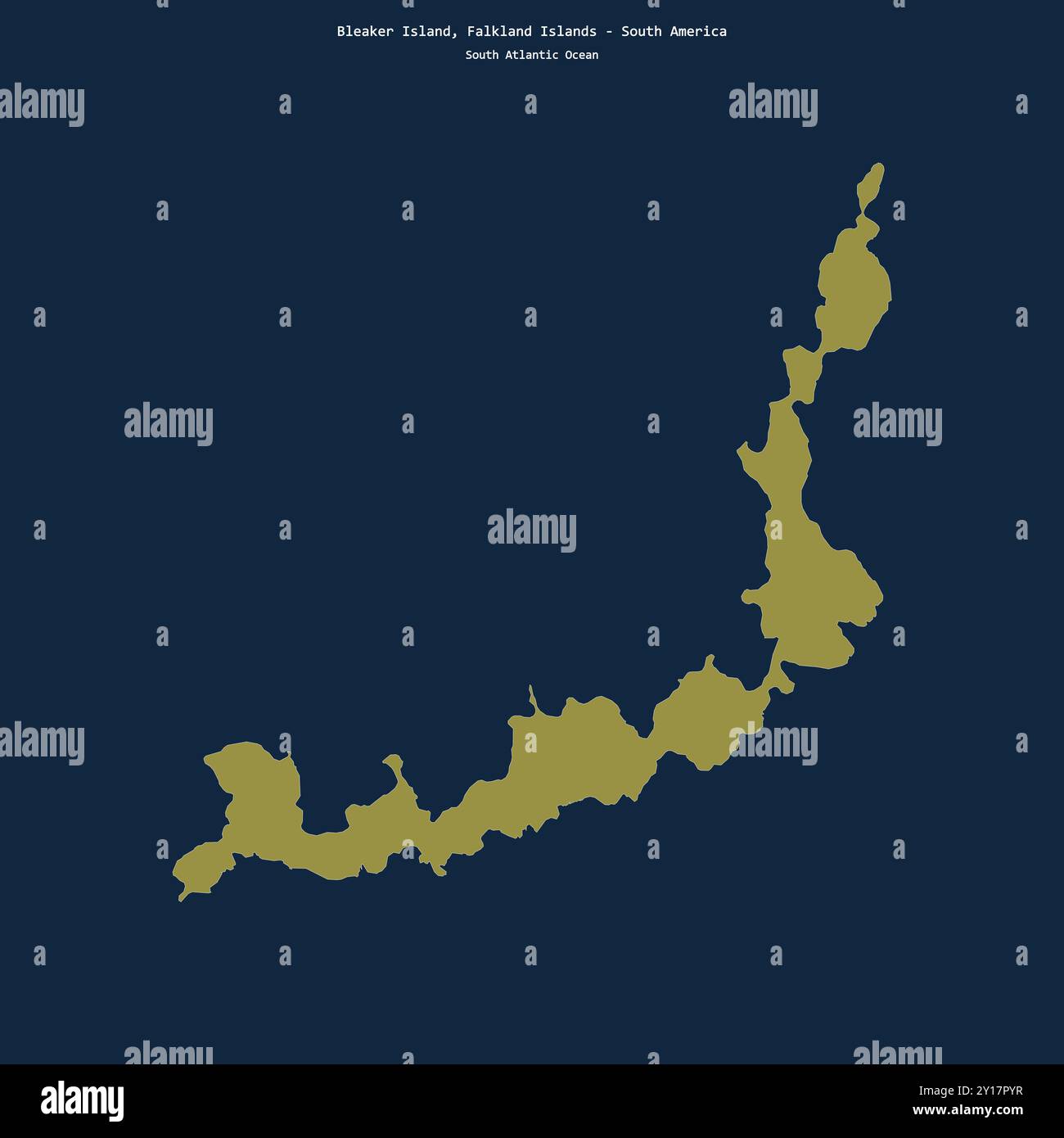 Shape of Bleaker Island in the South Atlantic Ocean, belonging to Falkland Islands Stock Photo ...