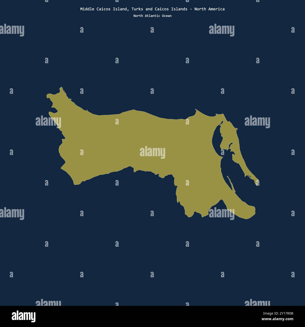 Shape of Middle Caicos Island in the North Atlantic Ocean, belonging to ...