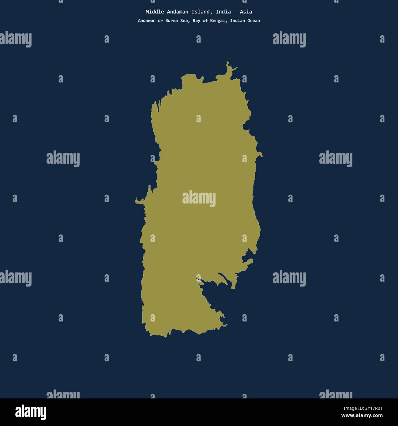 Shape of Middle Andaman Island in the Indian Ocean, belonging to India ...