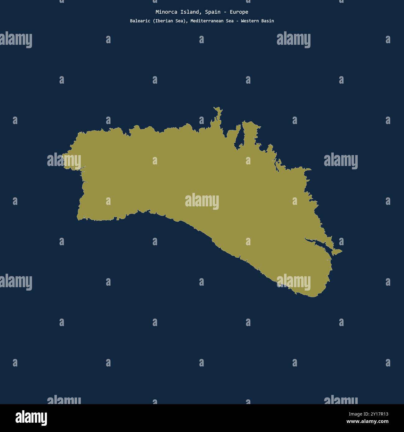 Shape of Minorca Island in the Balearic (Iberian Sea), belonging to ...