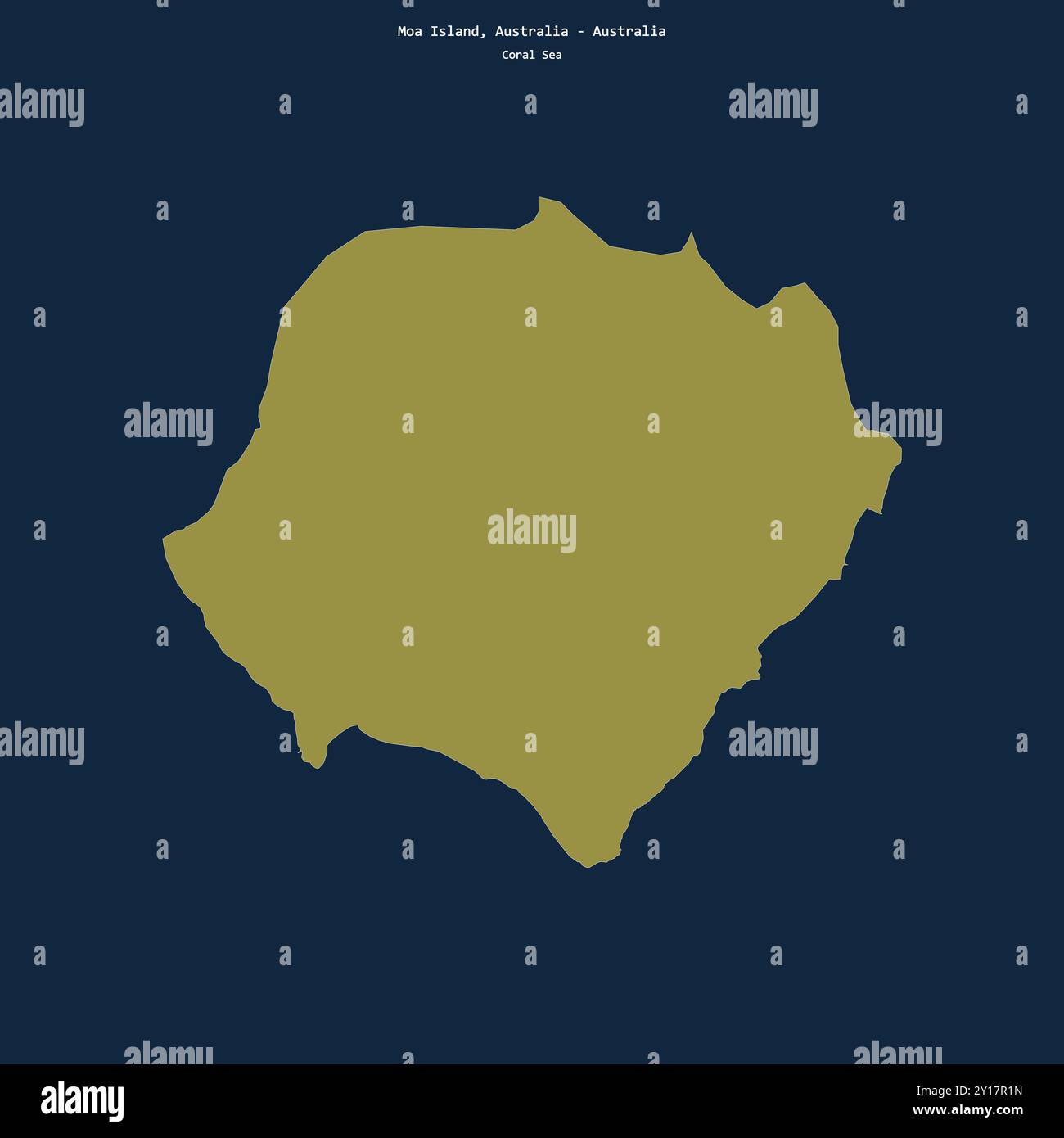 Shape of Moa Island in the Coral Sea, belonging to Australia Stock ...