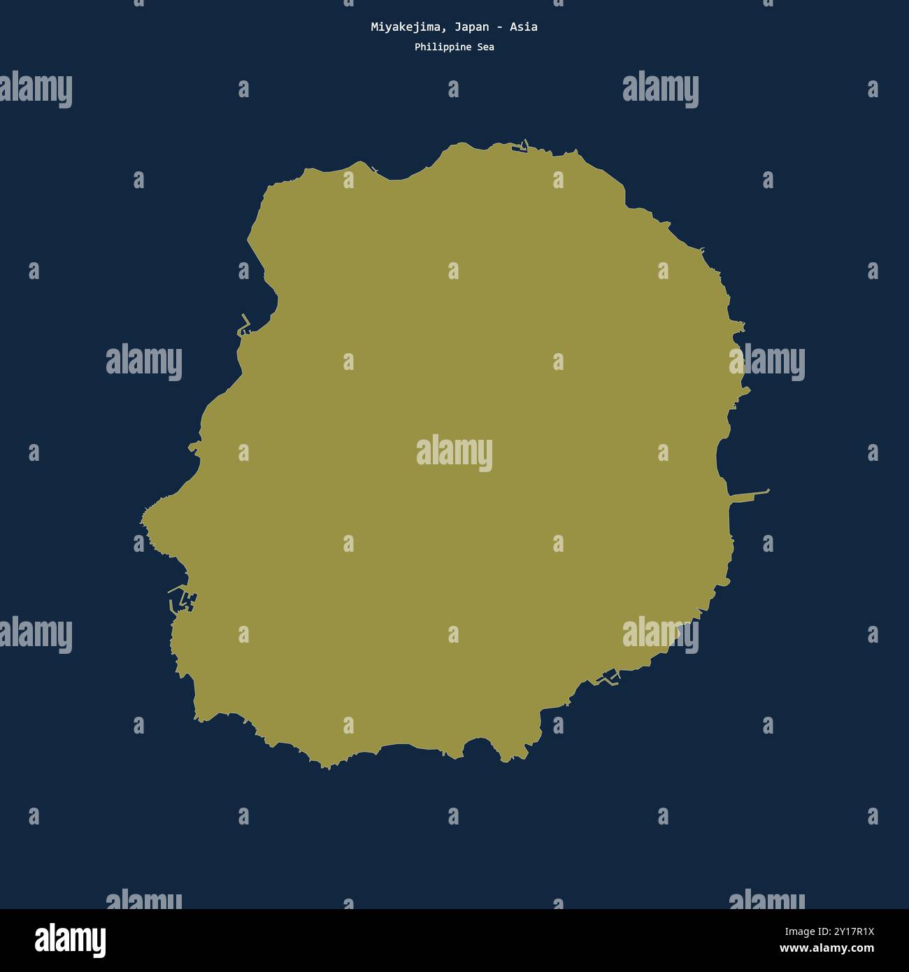 Shape of Miyakejima in the Philippine Sea, belonging to Japan Stock ...