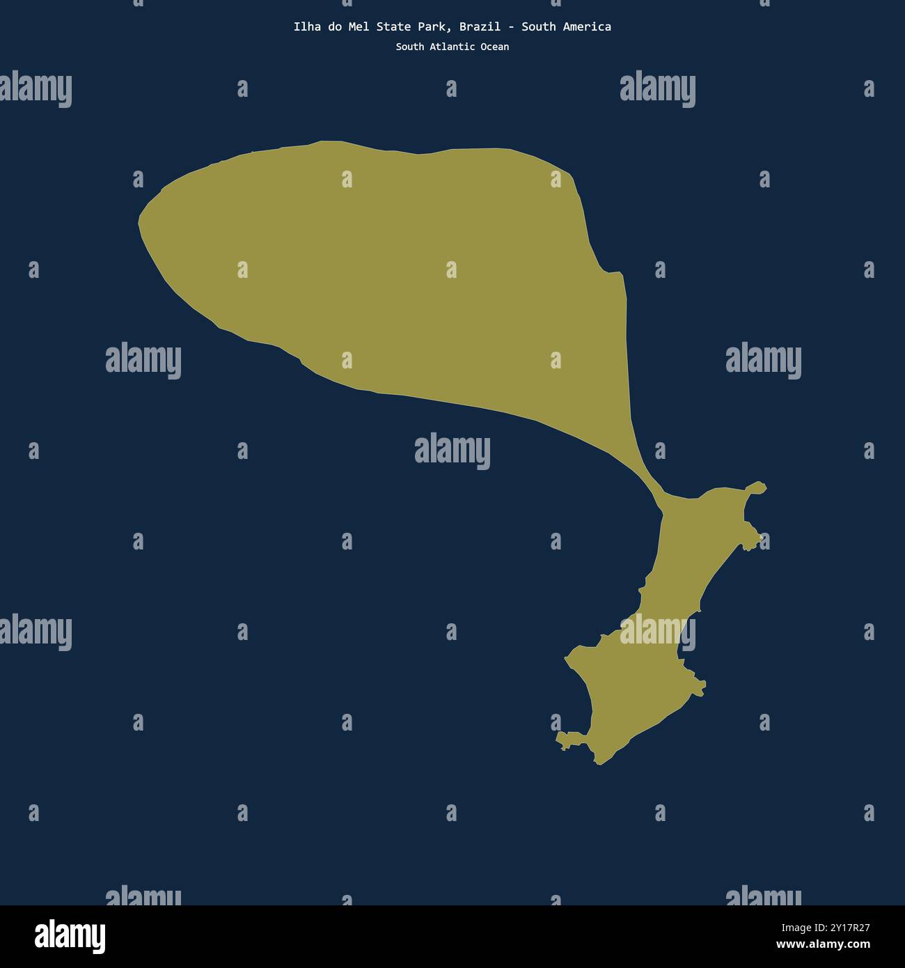 Shape of Ilha do Mel State Park in the South Atlantic Ocean, belonging ...