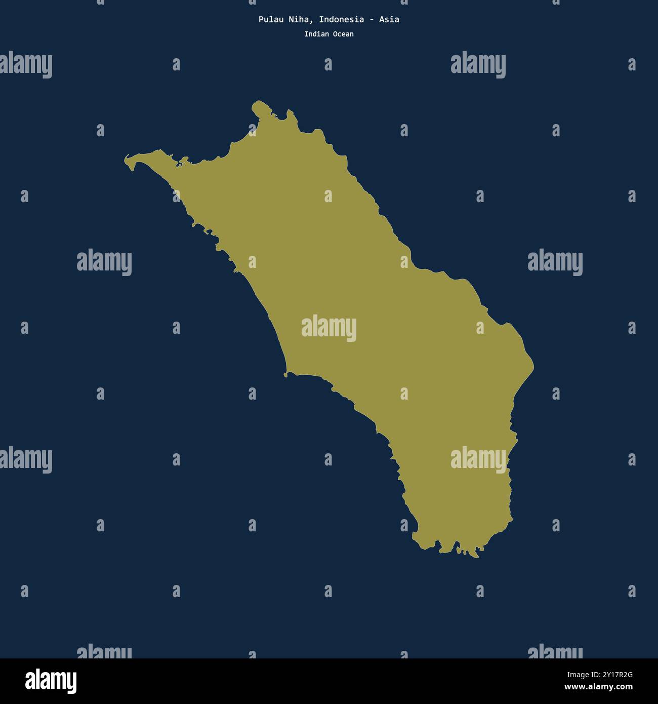 Shape of Pulau Niha in the Indian Ocean, belonging to Indonesia Stock ...