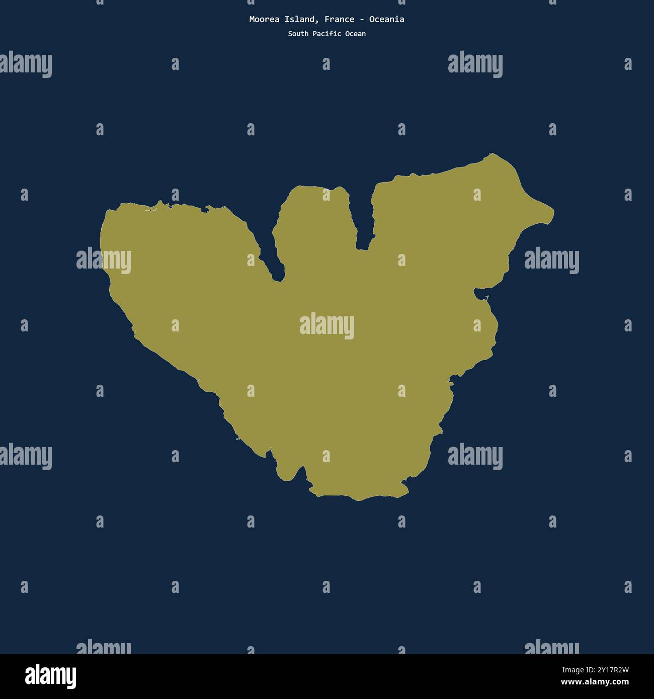 Shape of Moorea Island in the South Pacific Ocean, belonging to France ...