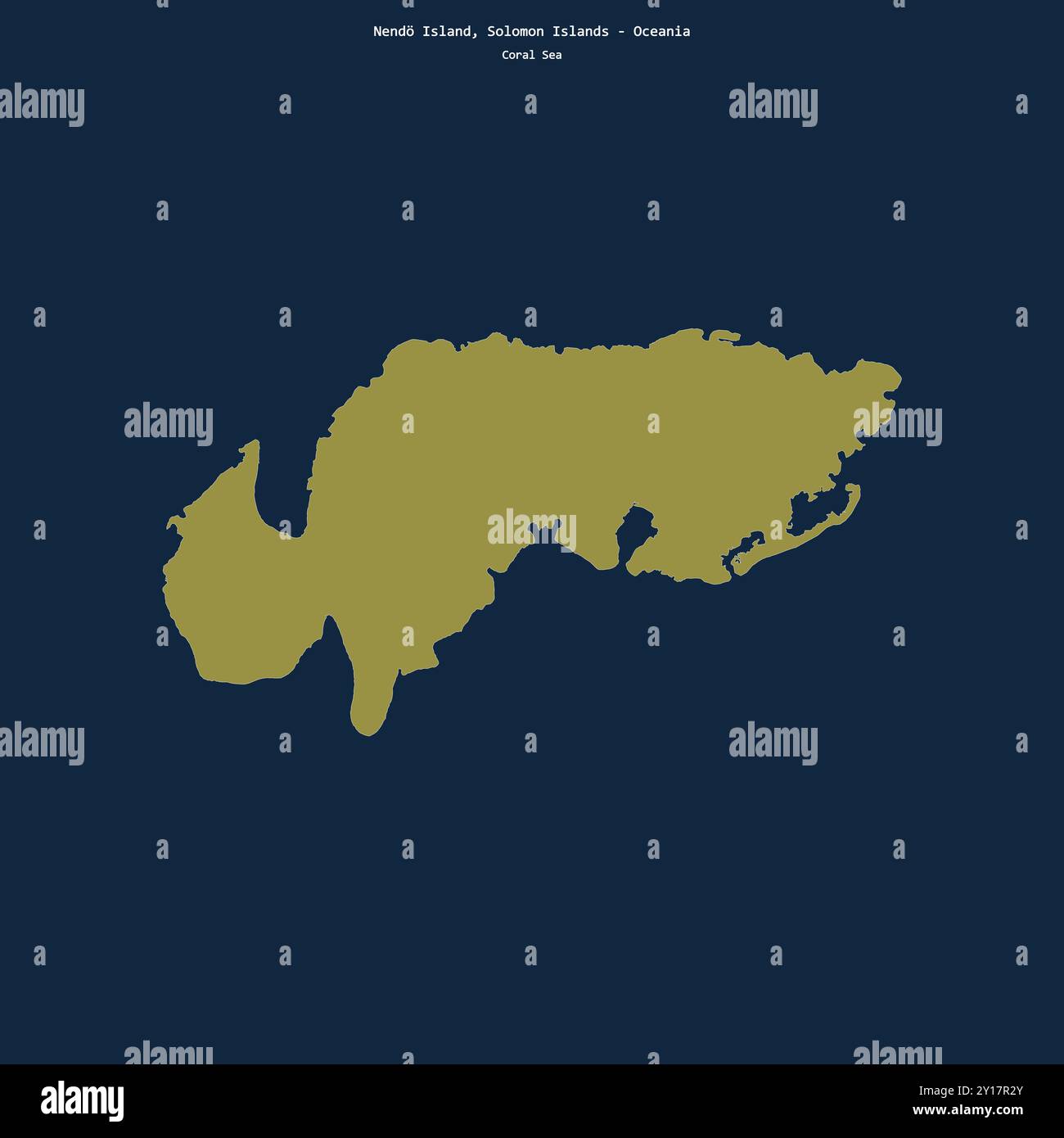 Shape of Nendo Island in the Coral Sea, belonging to Solomon Islands ...