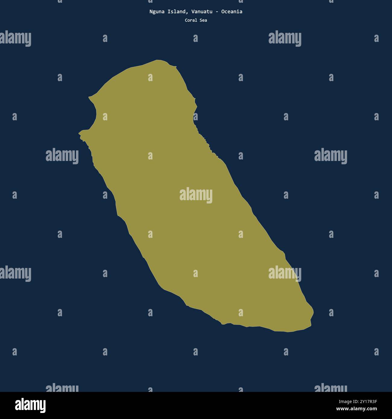 Shape of Nguna Island in the Coral Sea, belonging to Vanuatu Stock ...