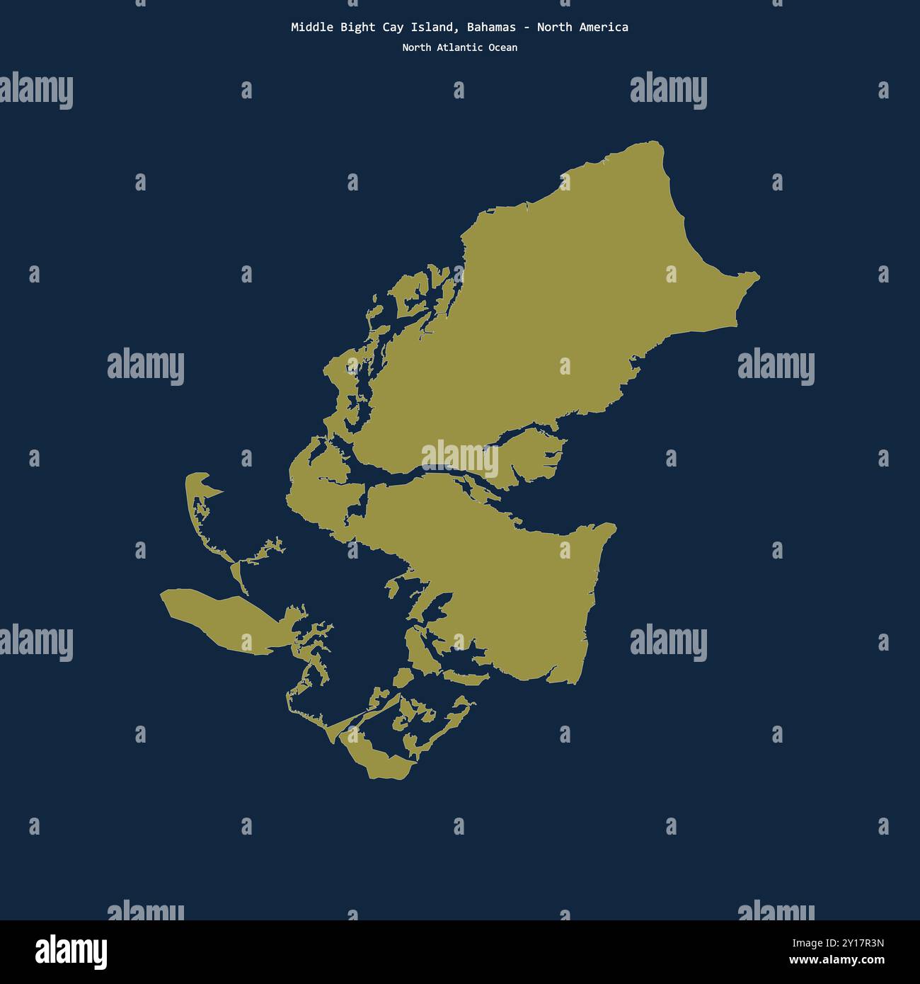 Shape of Middle Bight Cay Island in the North Atlantic Ocean, belonging ...