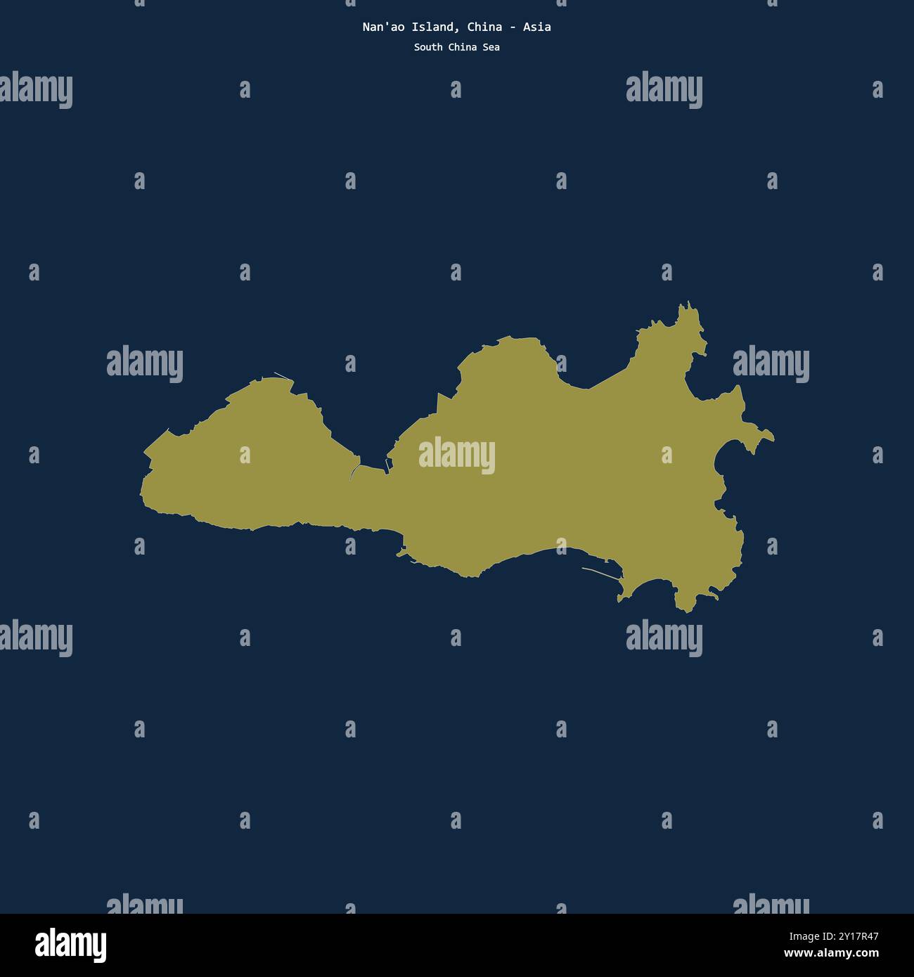 Shape of Nan'ao Island in the South China Sea, belonging to China Stock ...