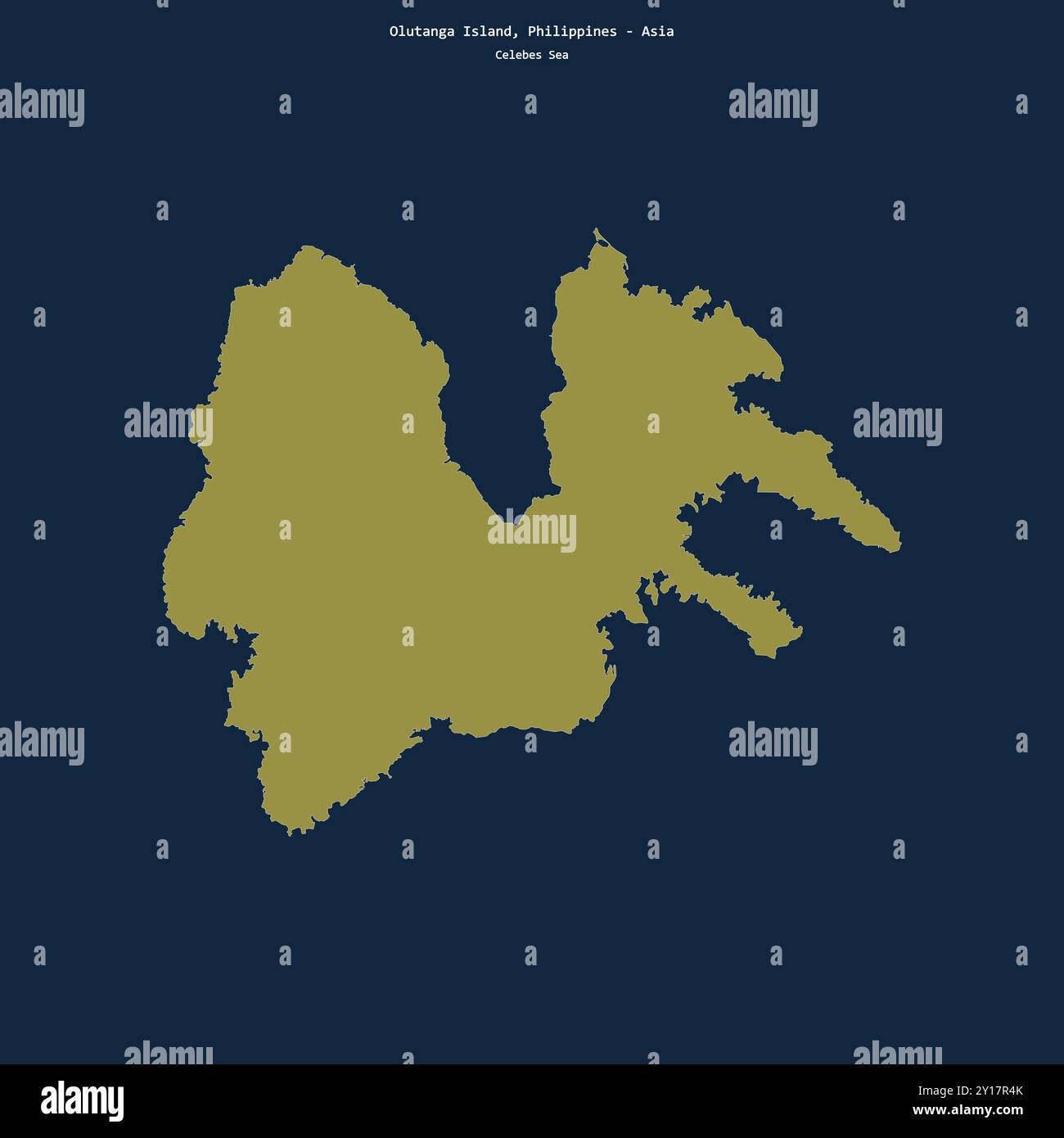 Shape of Olutanga Island in the Celebes Sea, belonging to Philippines ...