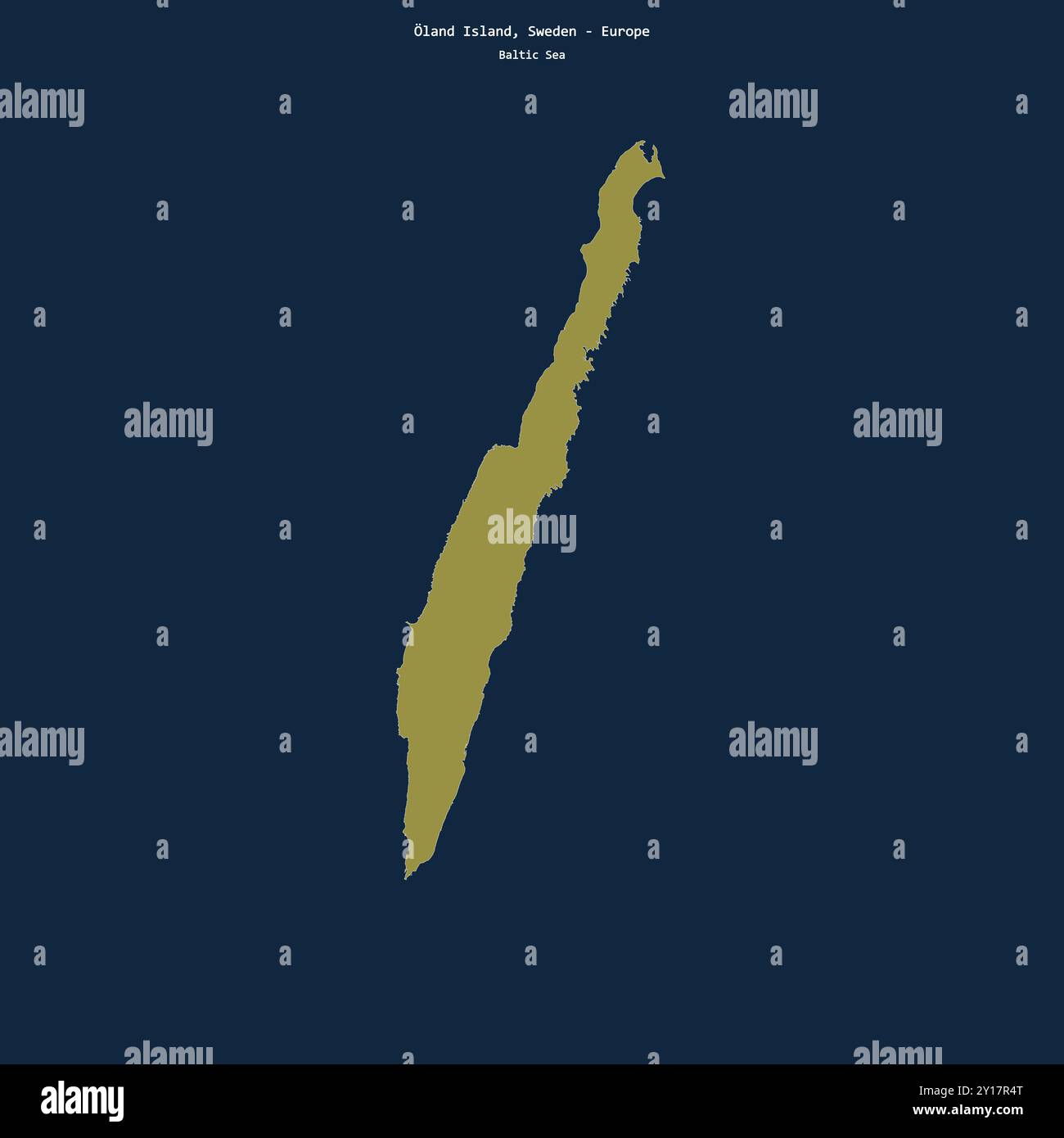 Shape of Oland Island in the Baltic Sea, belonging to Sweden Stock ...