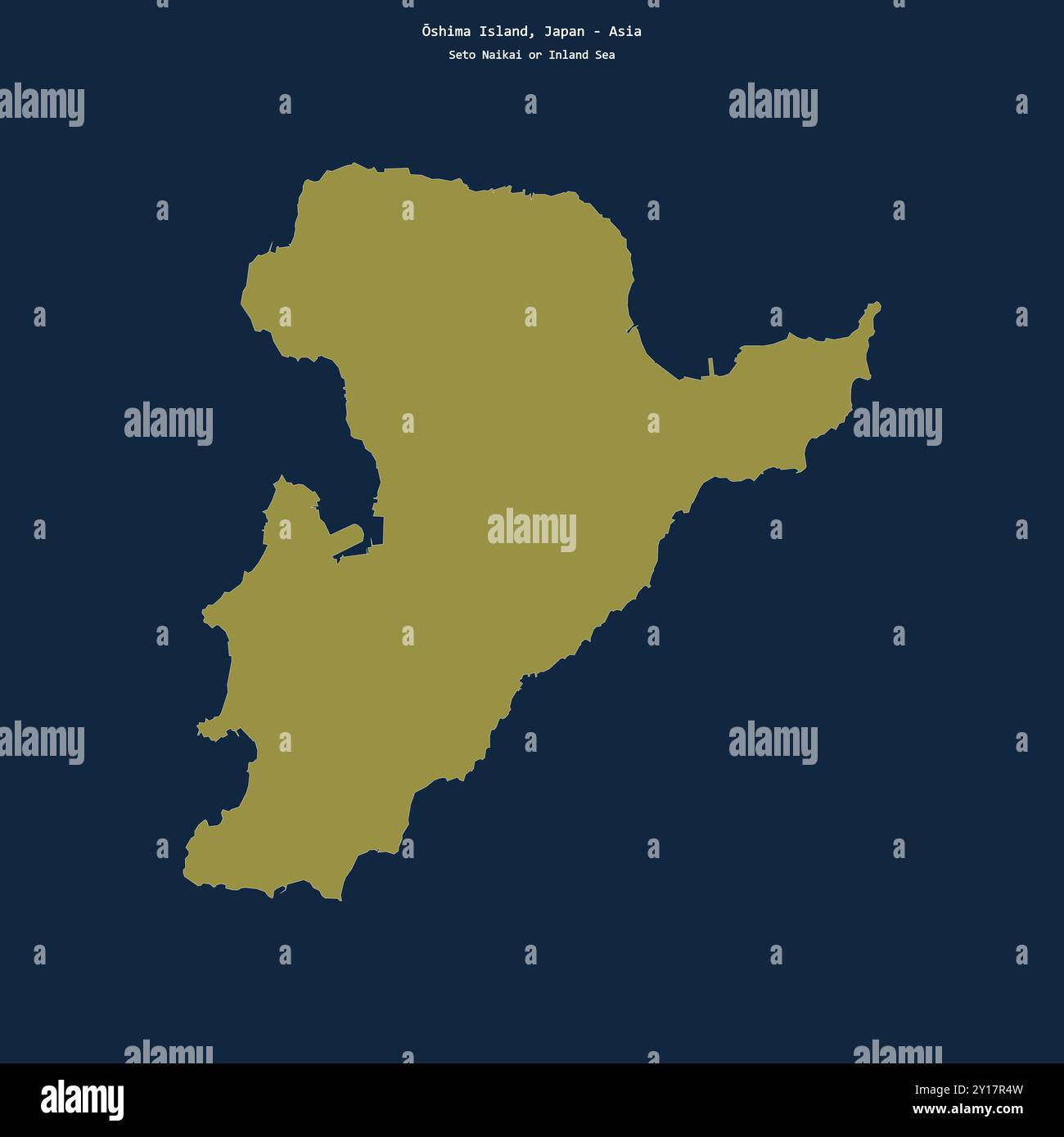 Shape of Oshima Island in the Seto Naikai or Inland Sea, belonging to ...