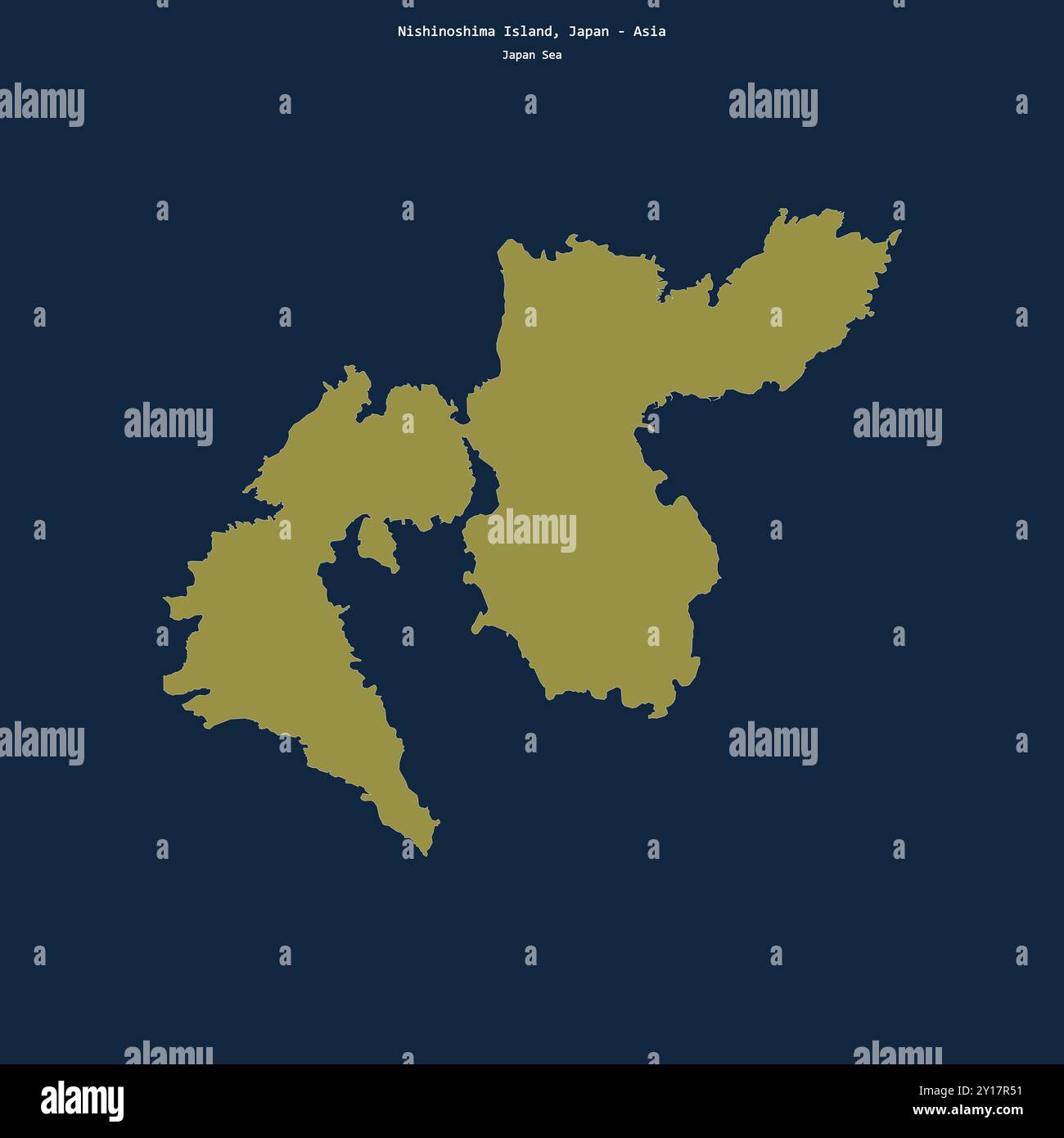 Shape of Nishinoshima Island in the Japan Sea, belonging to Japan Stock ...